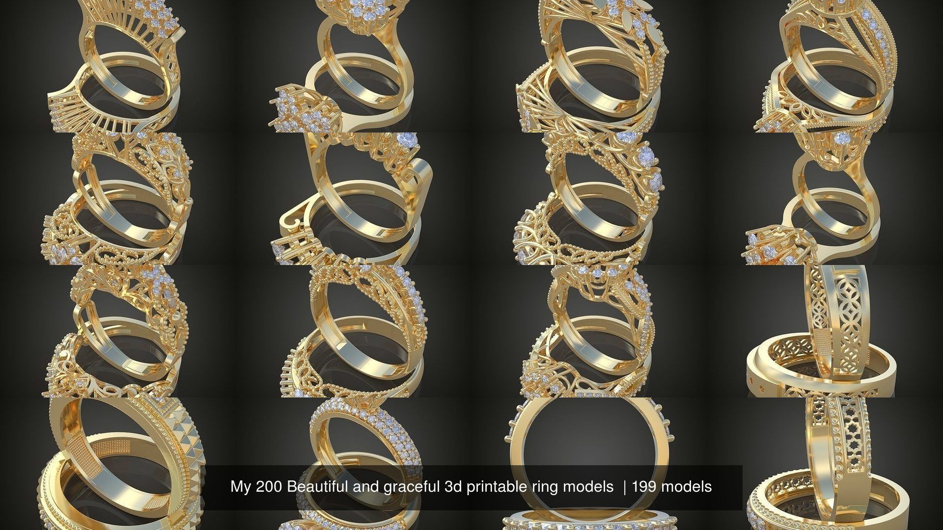 My 200 Beautiful and graceful 3d printable ring models 3D Model ...