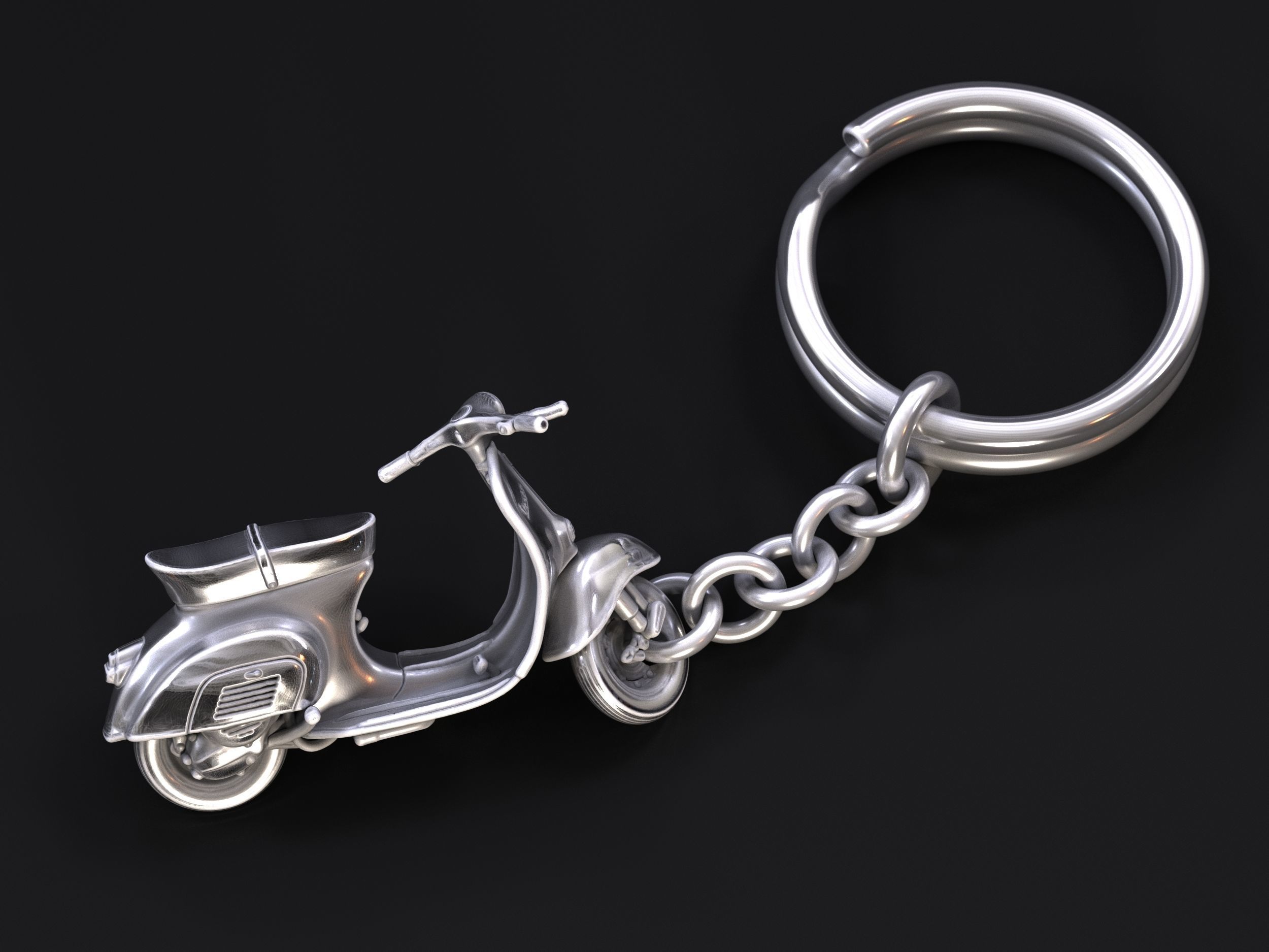 Vespa Key Ring 3D Model 3D model 3D printable | CGTrader
