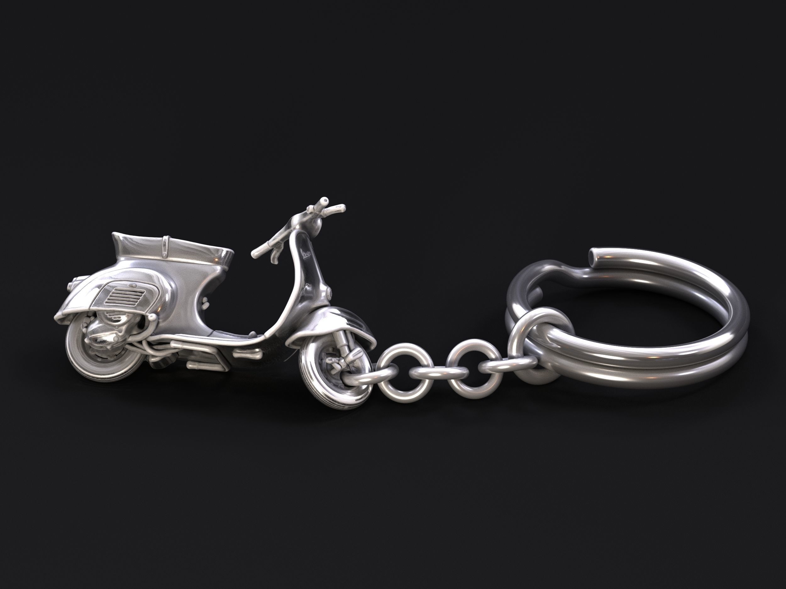 Vespa Key Ring 3D Model 3D model 3D printable | CGTrader
