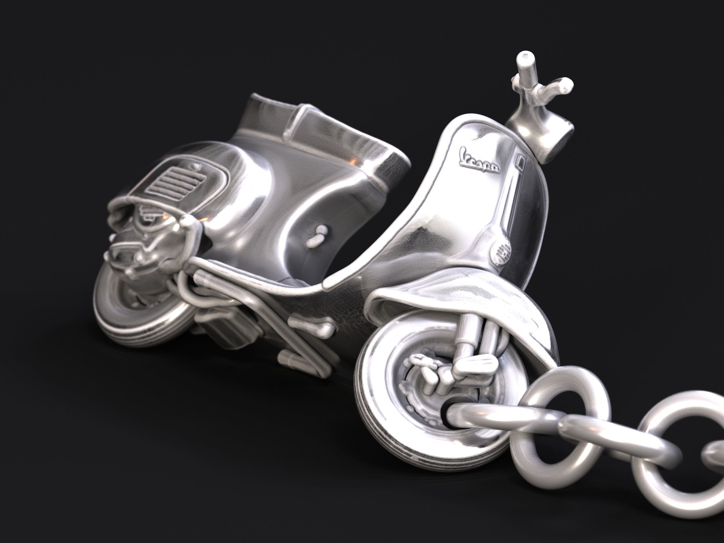 Vespa Key Ring 3D Model 3D model 3D printable | CGTrader