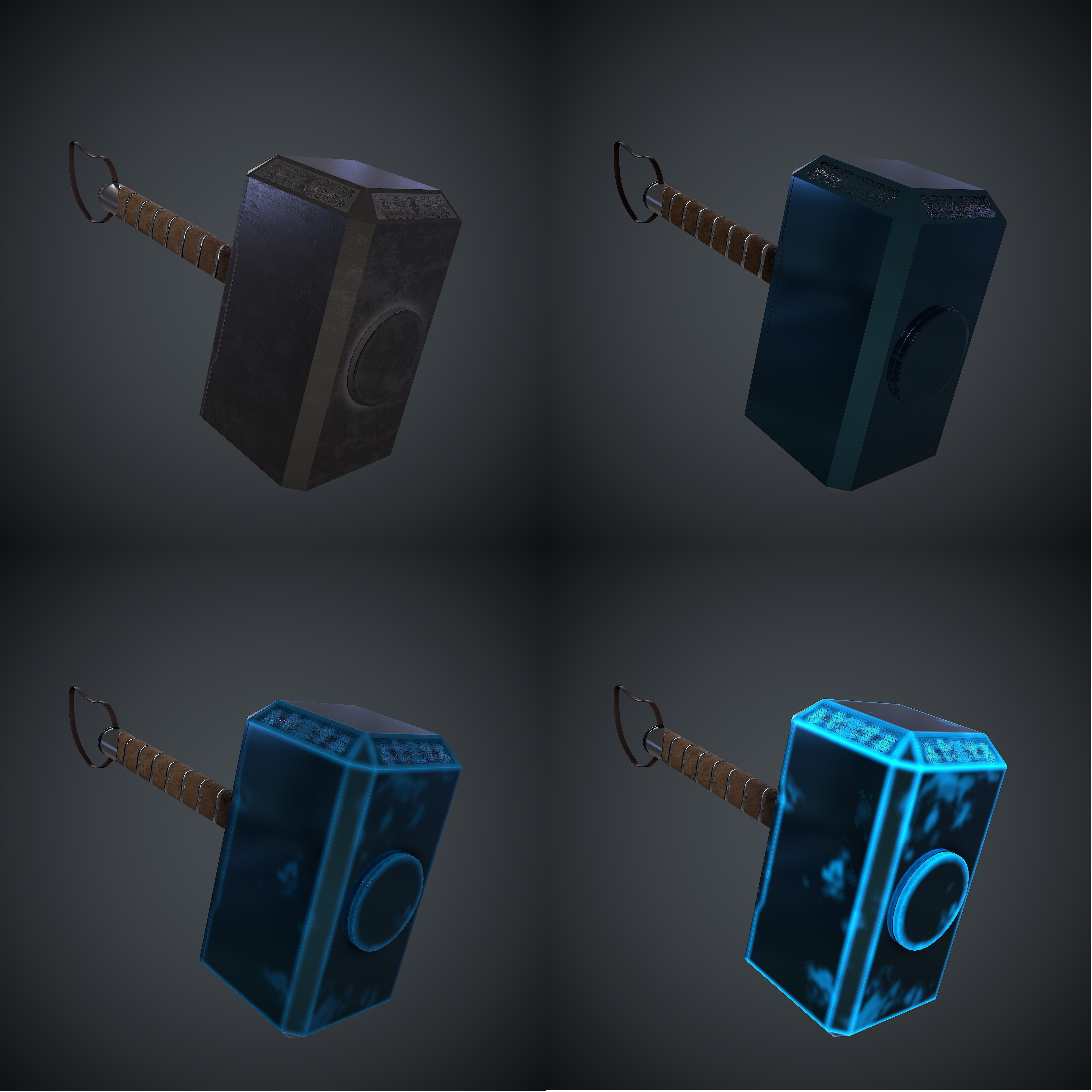 3D model Mjolnir Thor Hammer 3D model Marvel Comics Avengers VR / AR ...