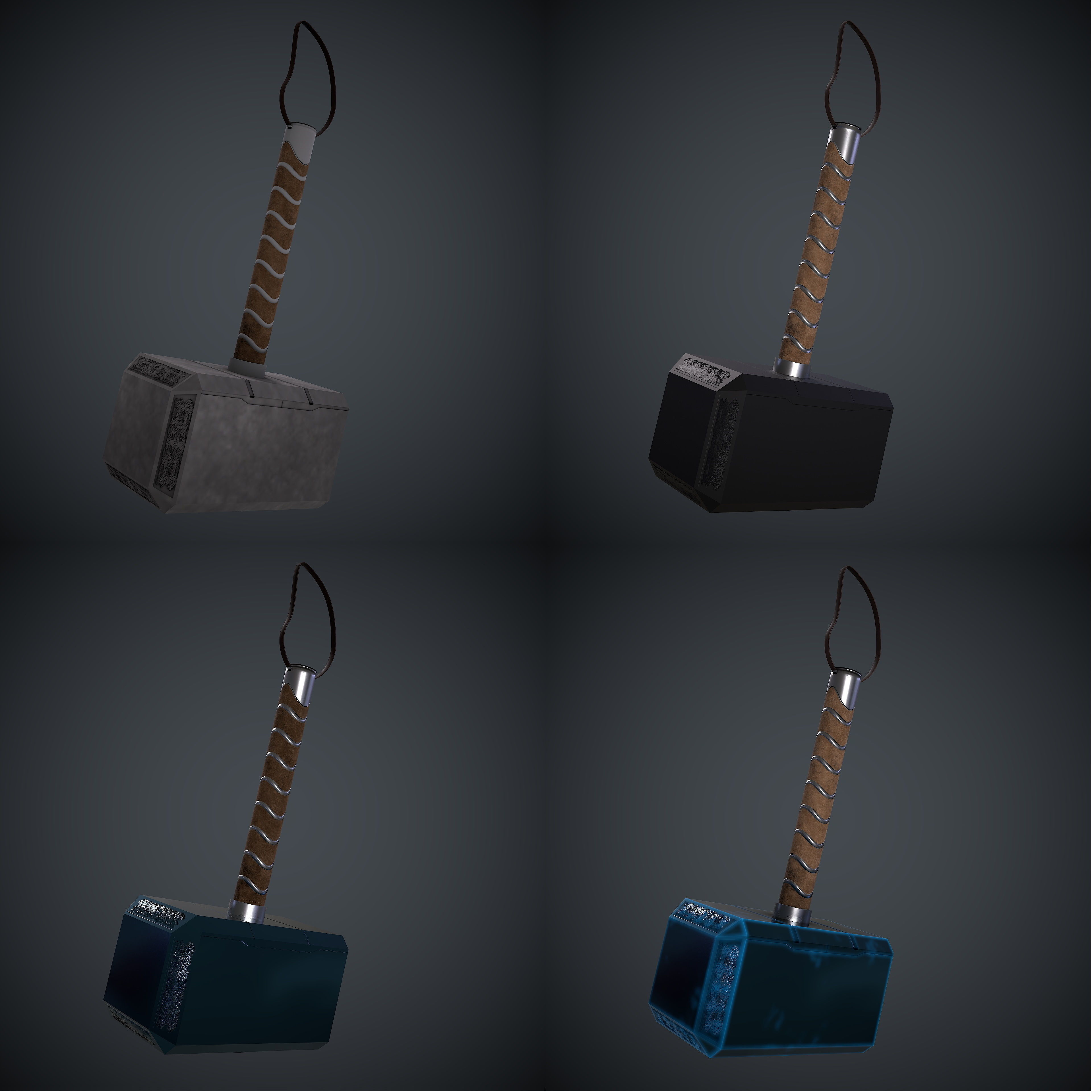 3D model Mjolnir Thor Hammer 3D model Marvel Comics Avengers VR / AR ...