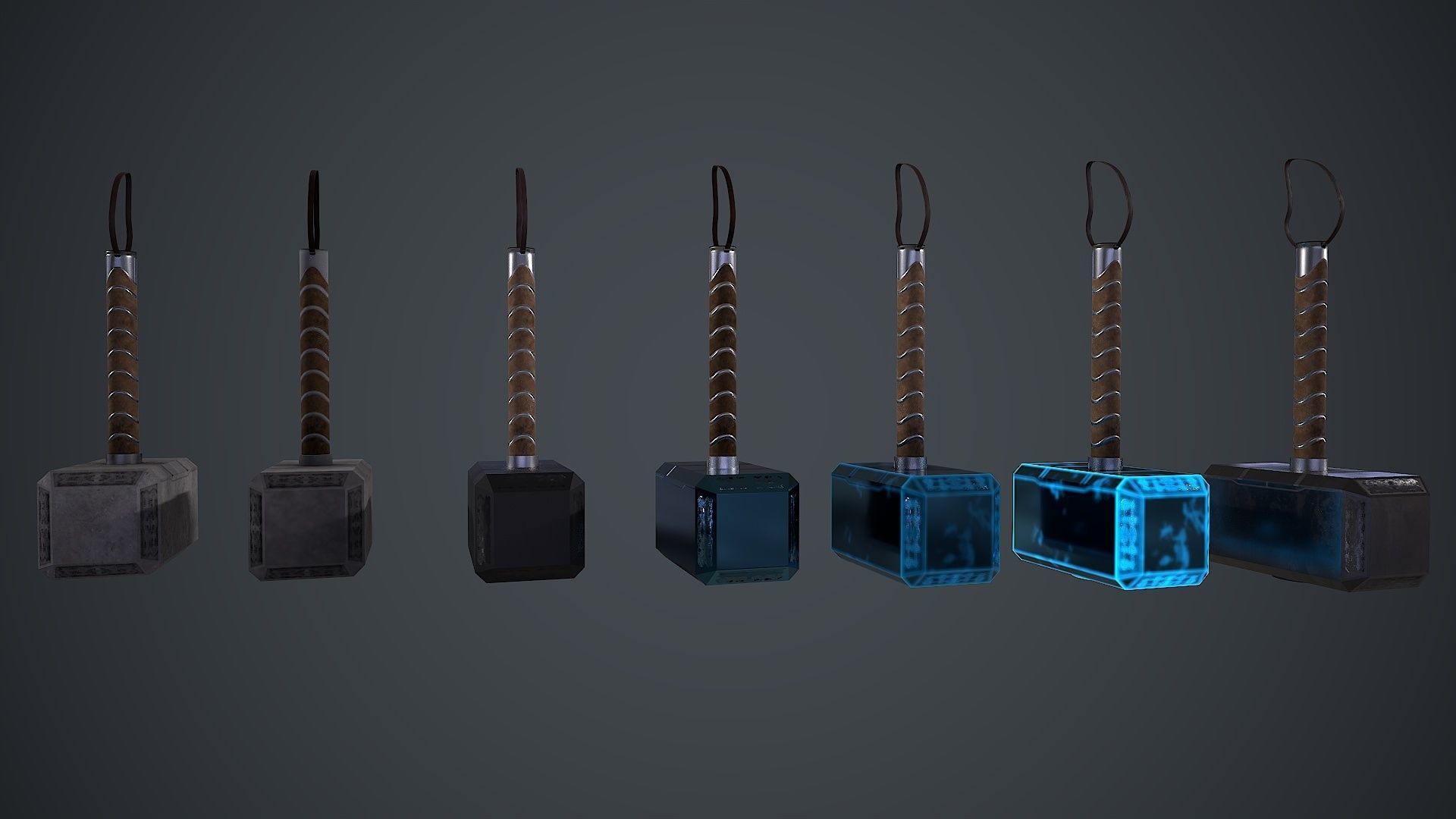 3D model Mjolnir Thor Hammer 3D model Marvel Comics Avengers VR / AR ...