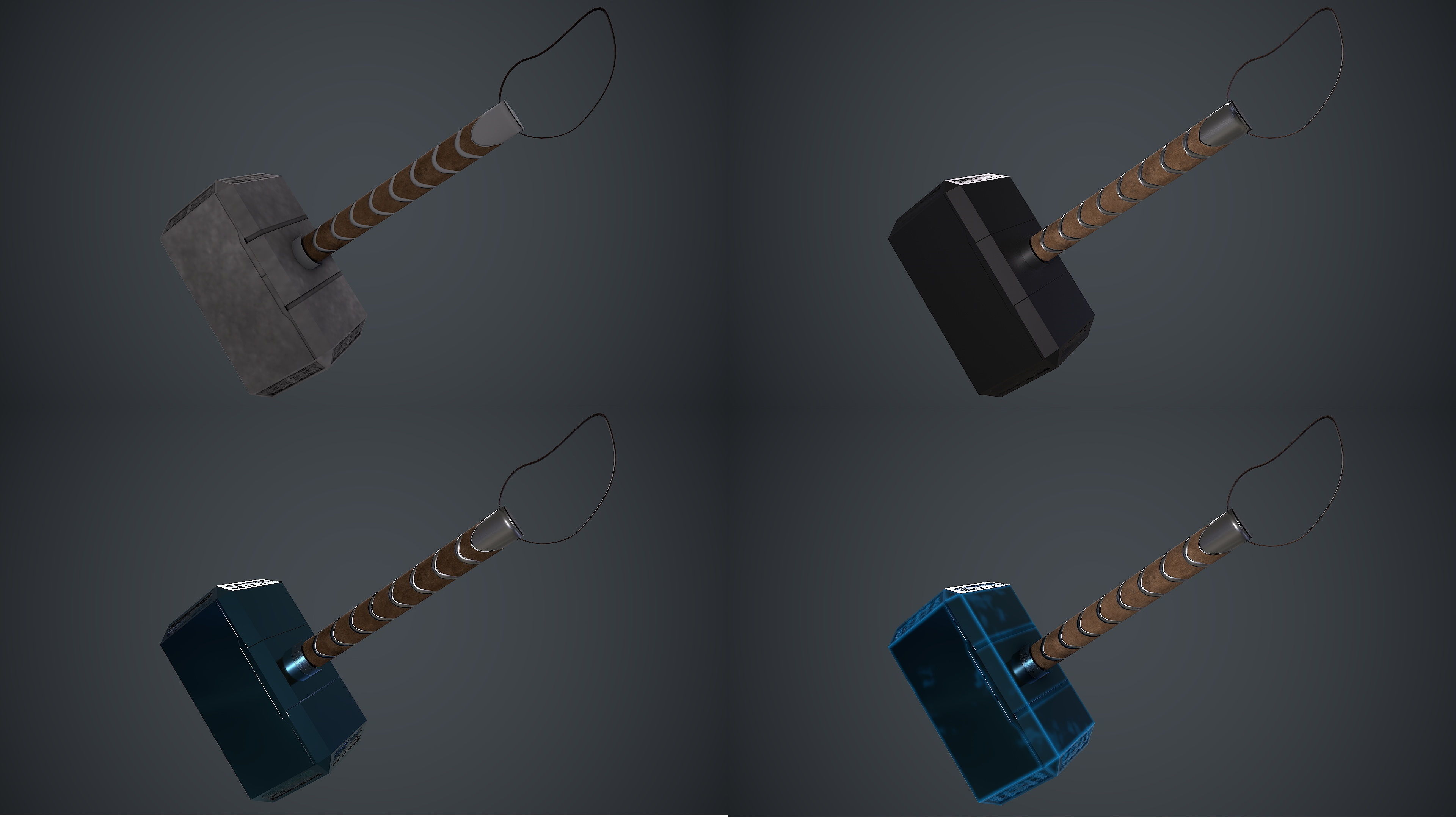 3D model Mjolnir Thor Hammer 3D model Marvel Comics Avengers VR / AR ...
