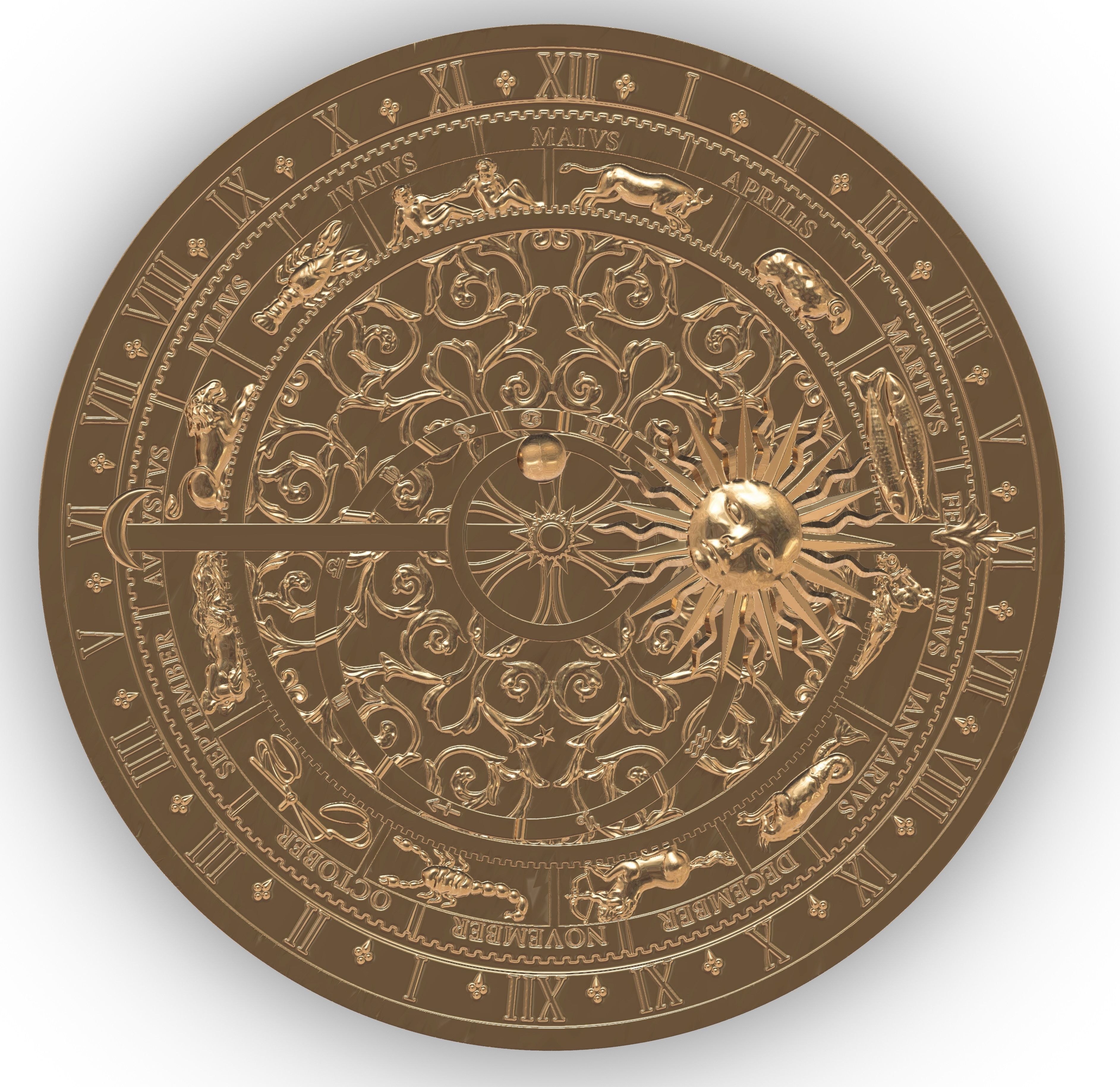 ASTRONOMICAL CLOCK 3D model 3D printable | CGTrader