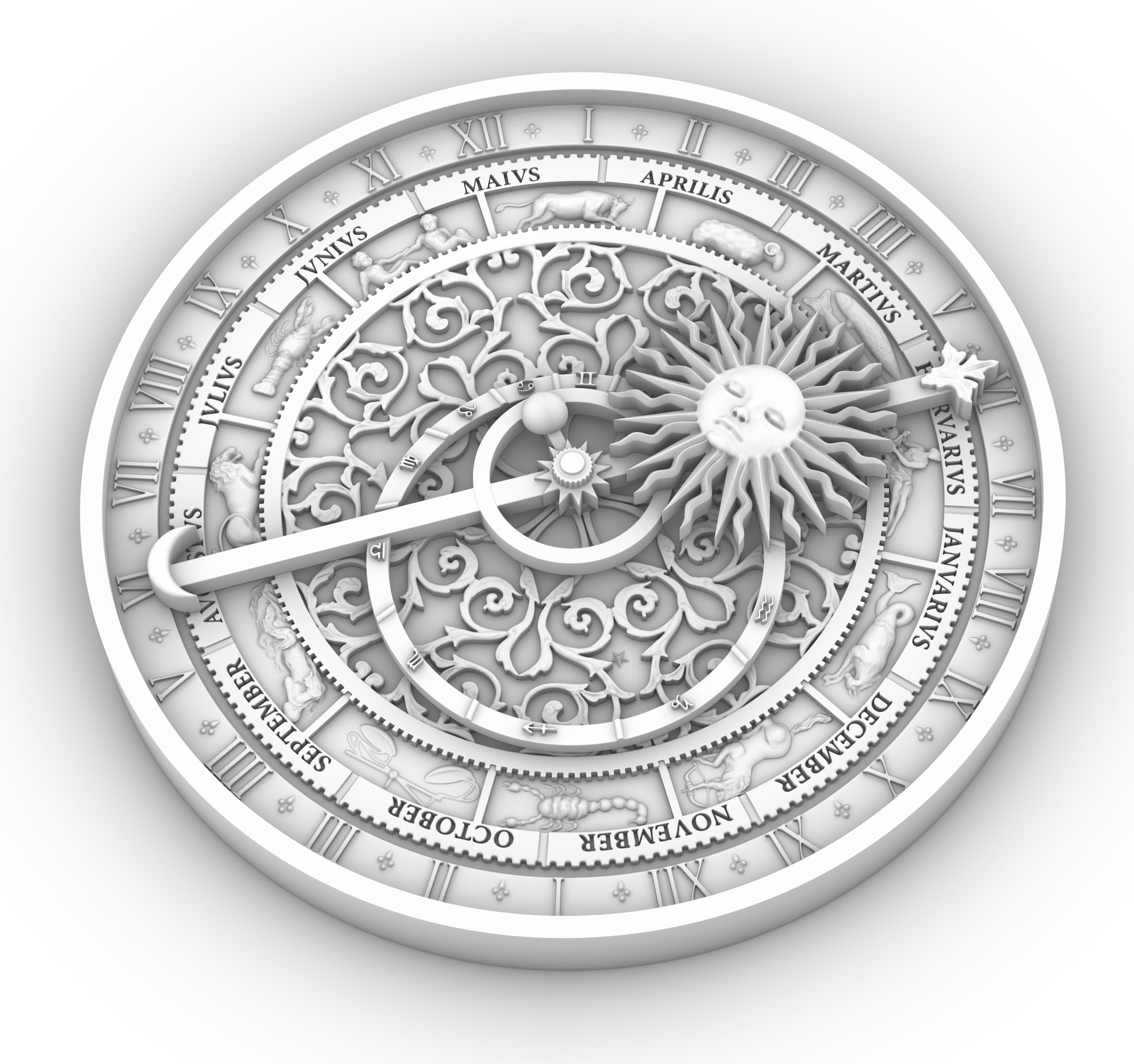 ASTRONOMICAL CLOCK 3D model 3D printable | CGTrader