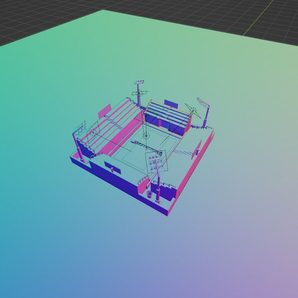 3D model Low poly tennis court VR / AR / low-poly | CGTrader