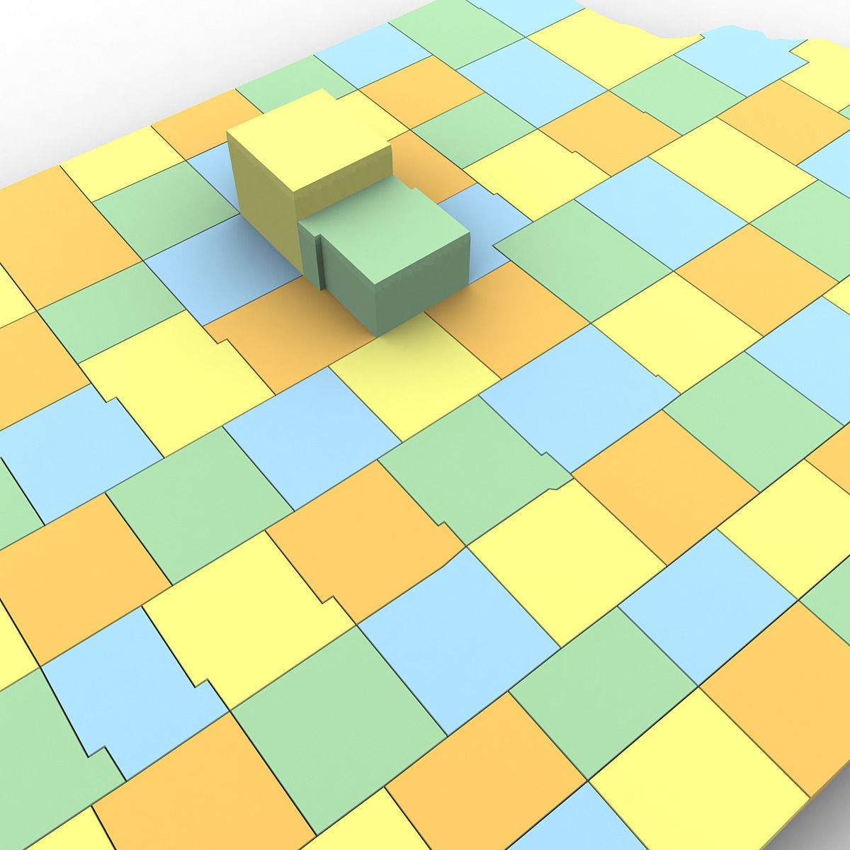 Iowa Political Map 3D model | CGTrader