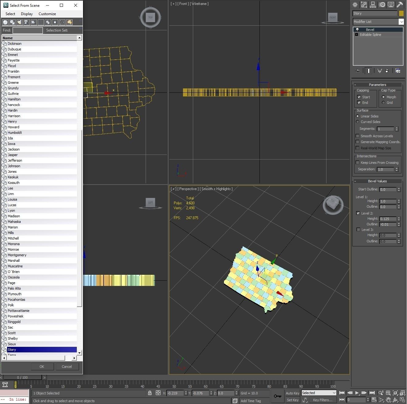 Iowa Political Map 3D model | CGTrader