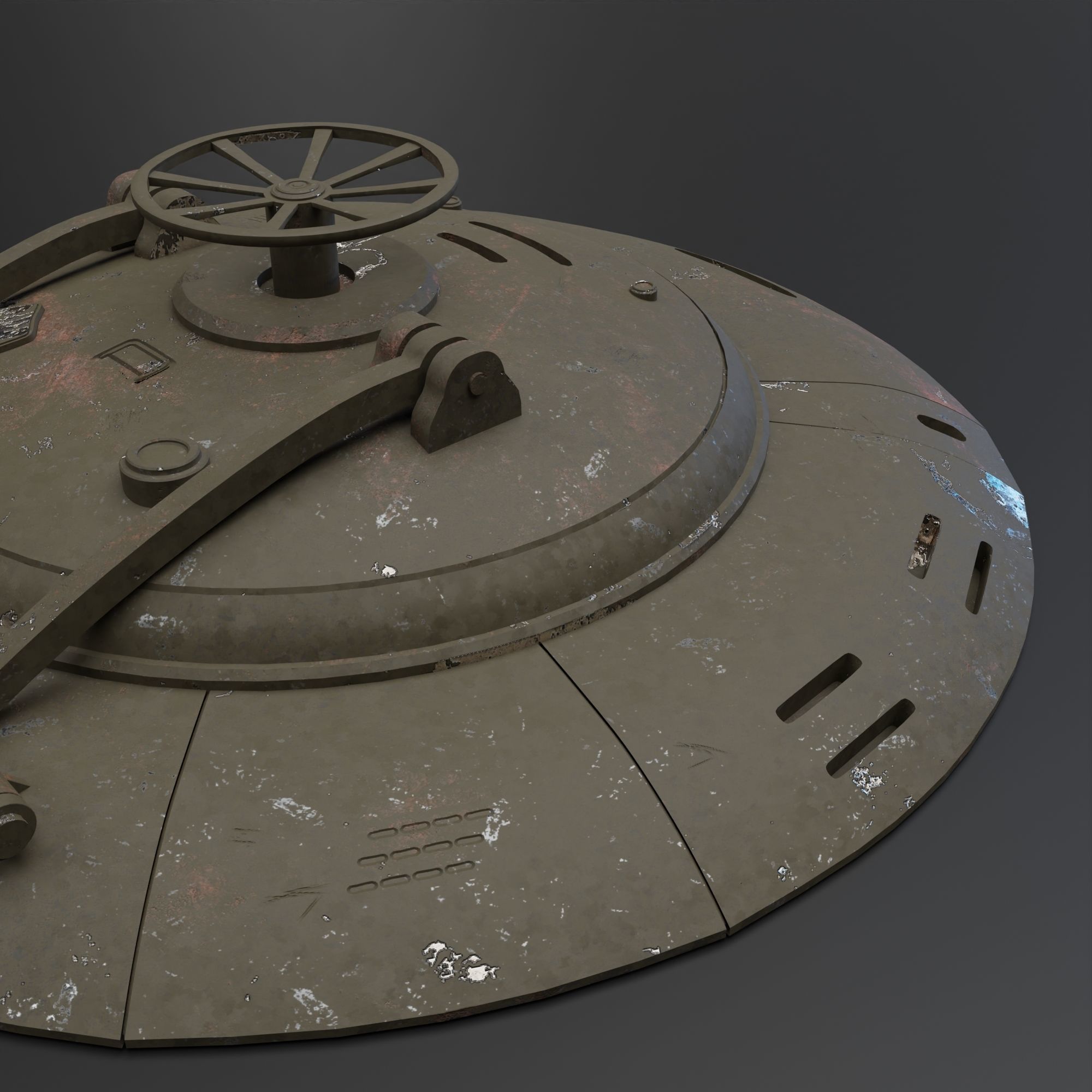 3D model PRB Damaged Tank Hatch VR / AR / low-poly | CGTrader