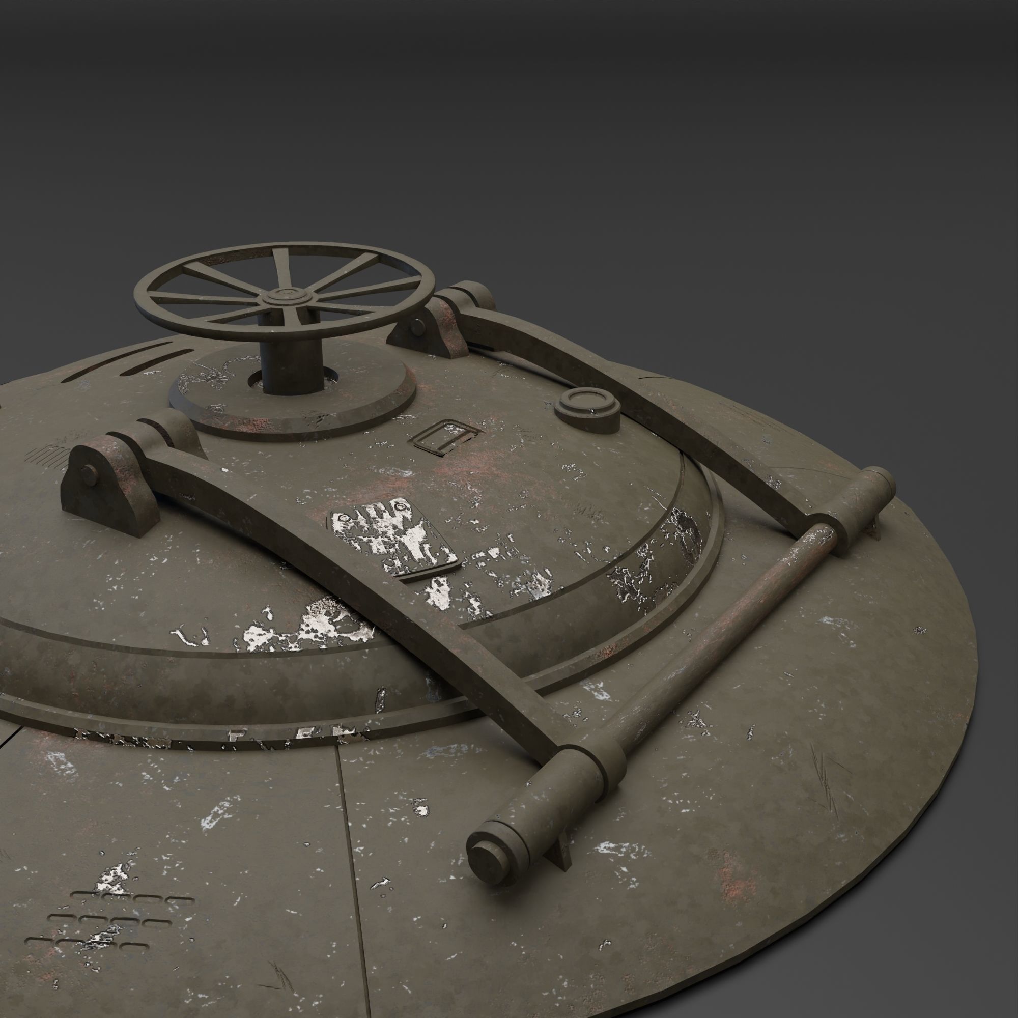 3D model PRB Damaged Tank Hatch VR / AR / low-poly | CGTrader