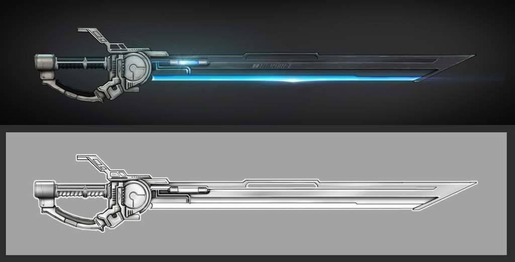 3D model Sci-fi saber Blender Low-poly game ready VR / AR / low-poly ...