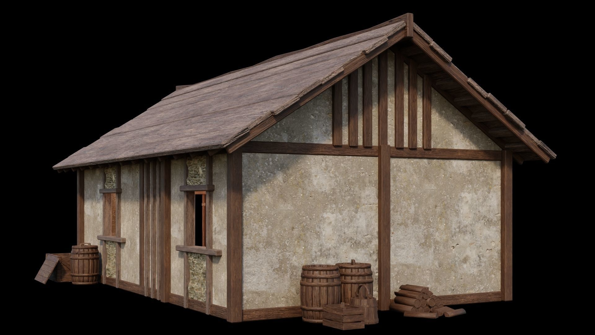 3D model Medieval House 01 - 4K Textures Game Ready VR / AR / low-poly ...