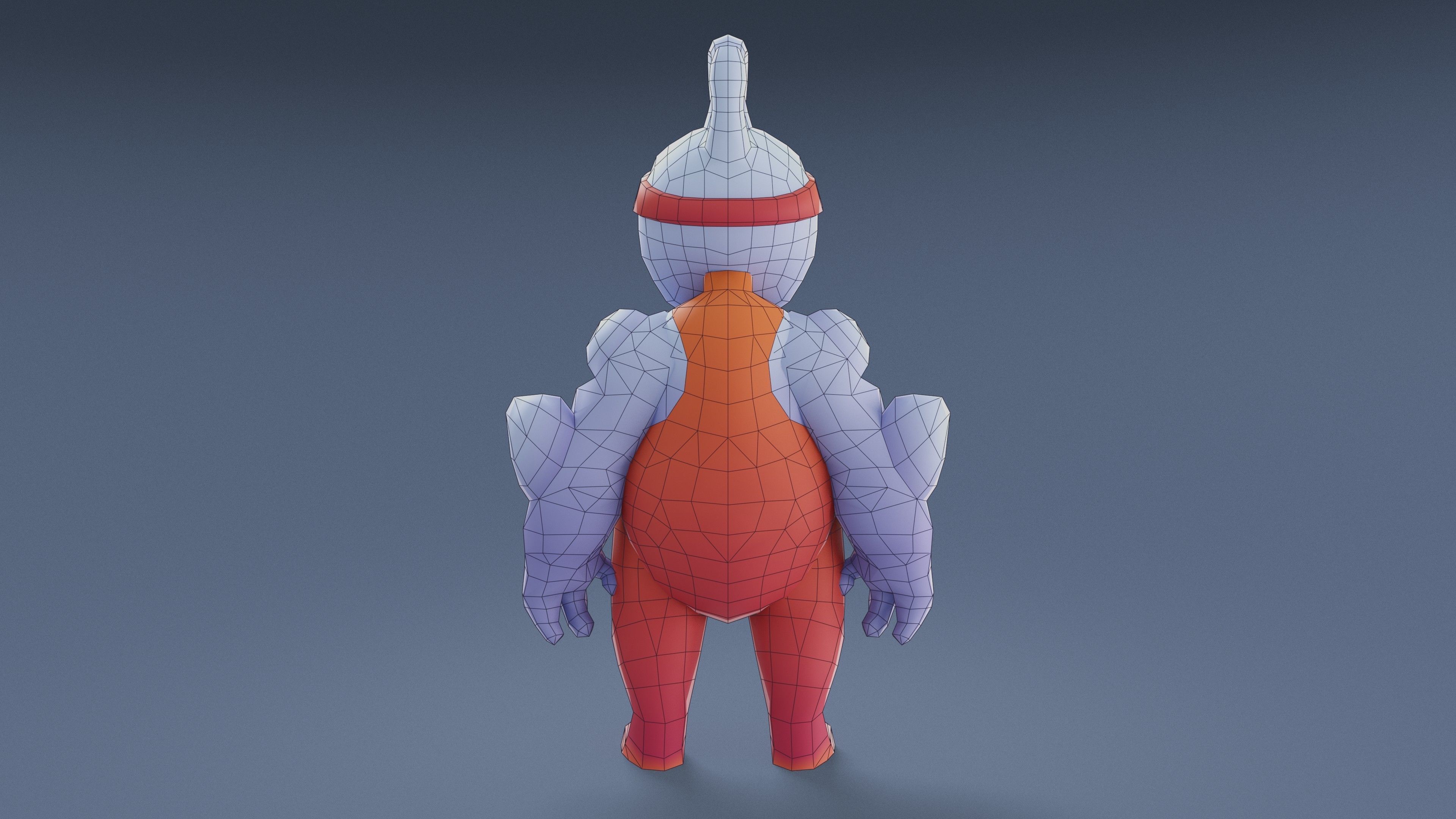 3D model Cartoon Characters - Big Wrestler Warrior VR / AR / low-poly ...