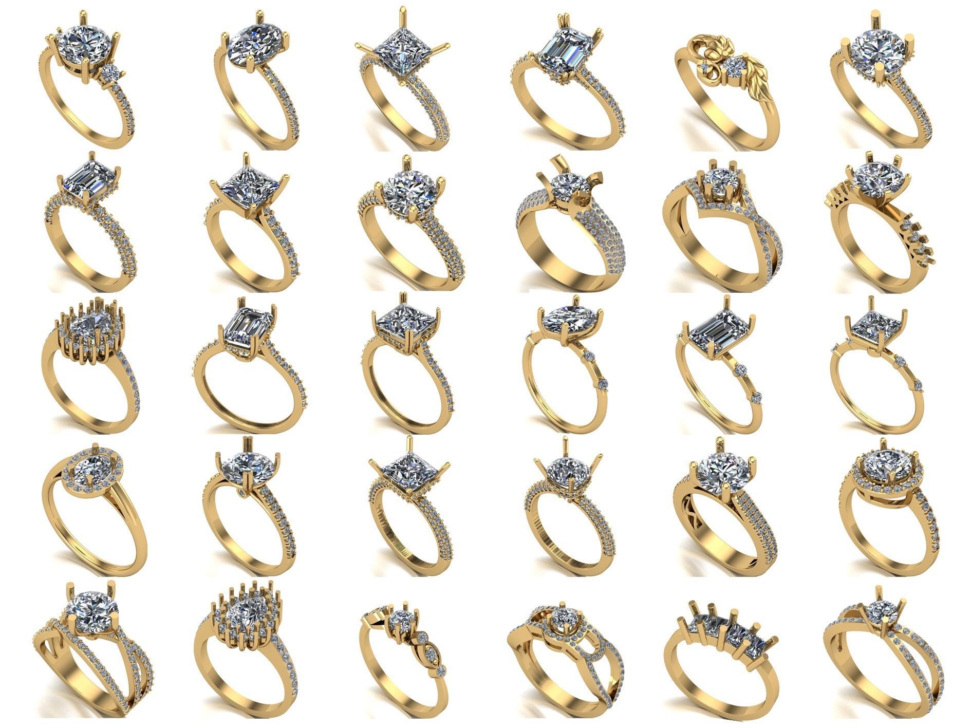 Big collection of designed rings for manufacturing 3D model 3D ...