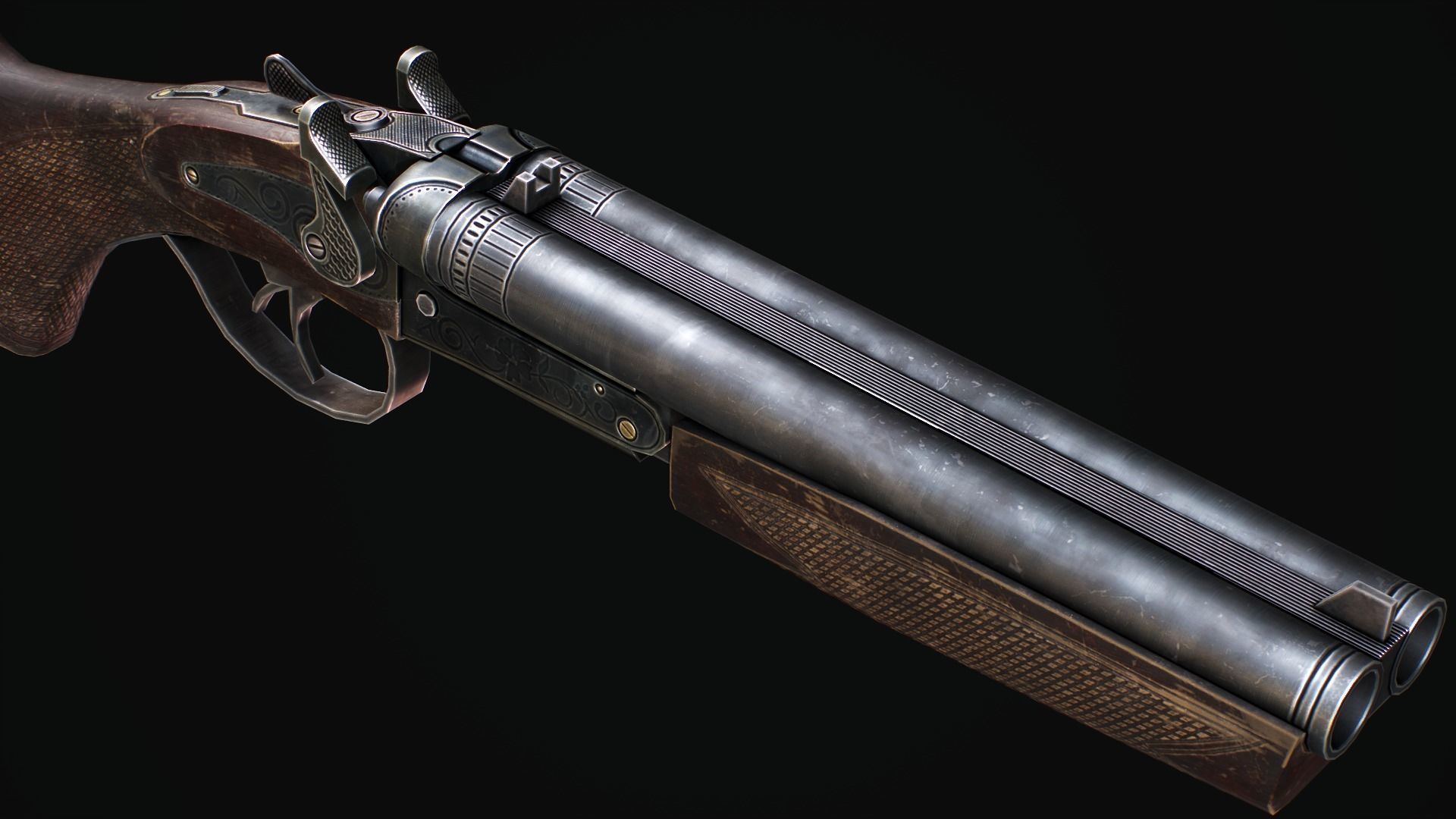 3D model Double Barrel Shotgun - PBR Game Ready VR / AR / low-poly ...