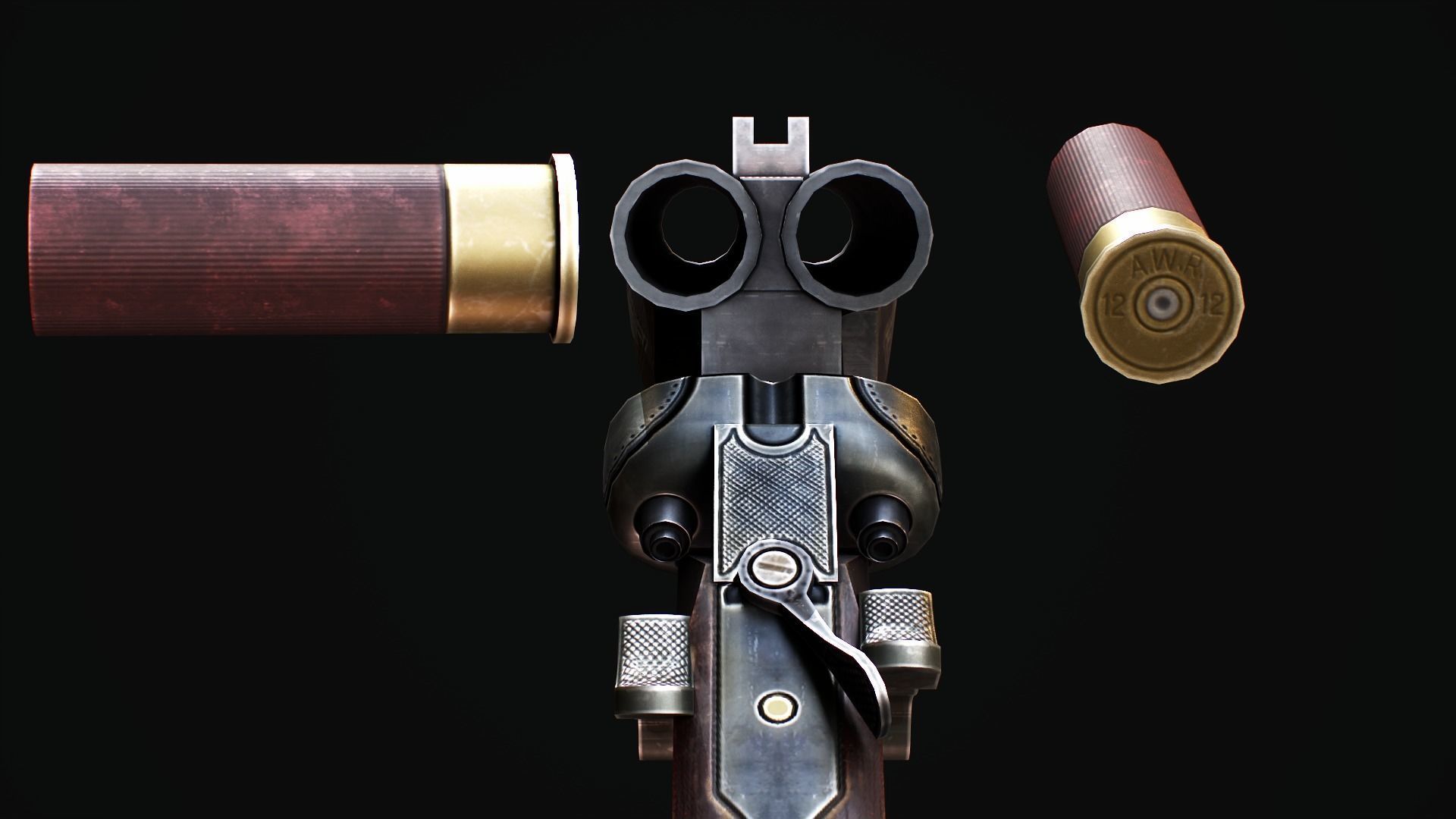 3D model Double Barrel Shotgun - PBR Game Ready VR / AR / low-poly ...