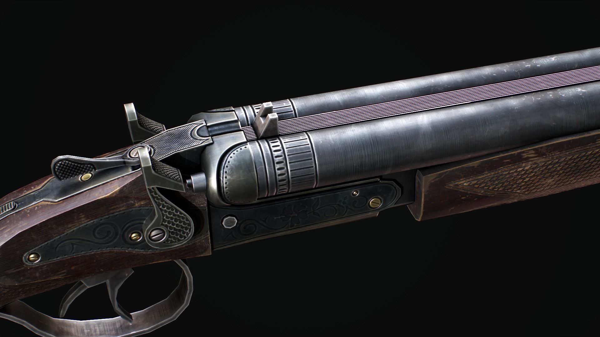 3D model Double Barrel Shotgun - PBR Game Ready VR / AR / low-poly ...