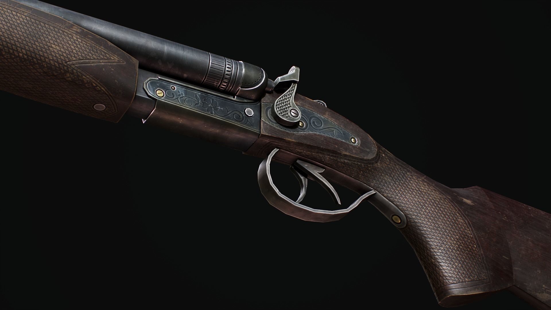 3D model Double Barrel Shotgun - PBR Game Ready VR / AR / low-poly ...