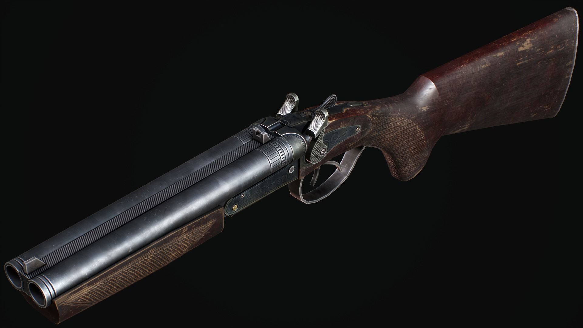 3D model Double Barrel Shotgun - PBR Game Ready VR / AR / low-poly ...