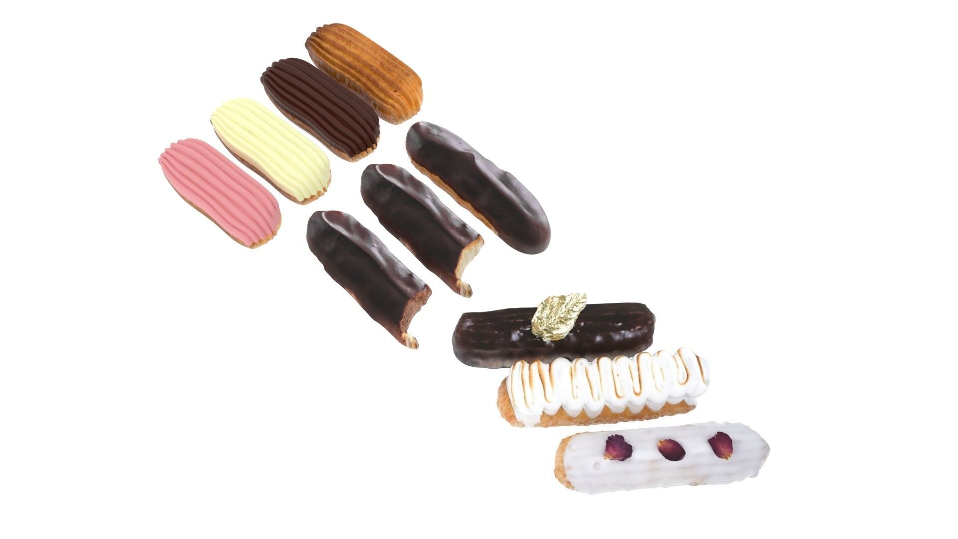 Eclairs Set 3D model | CGTrader