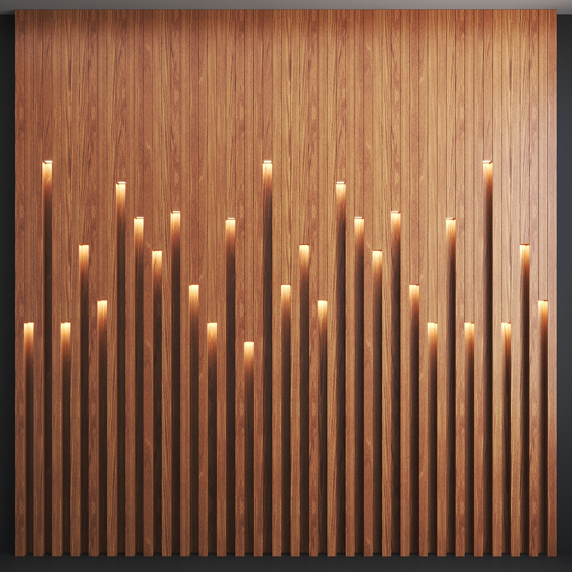 3D FLUTTED WALL PANEL WITH LIGHTING 3D model | CGTrader