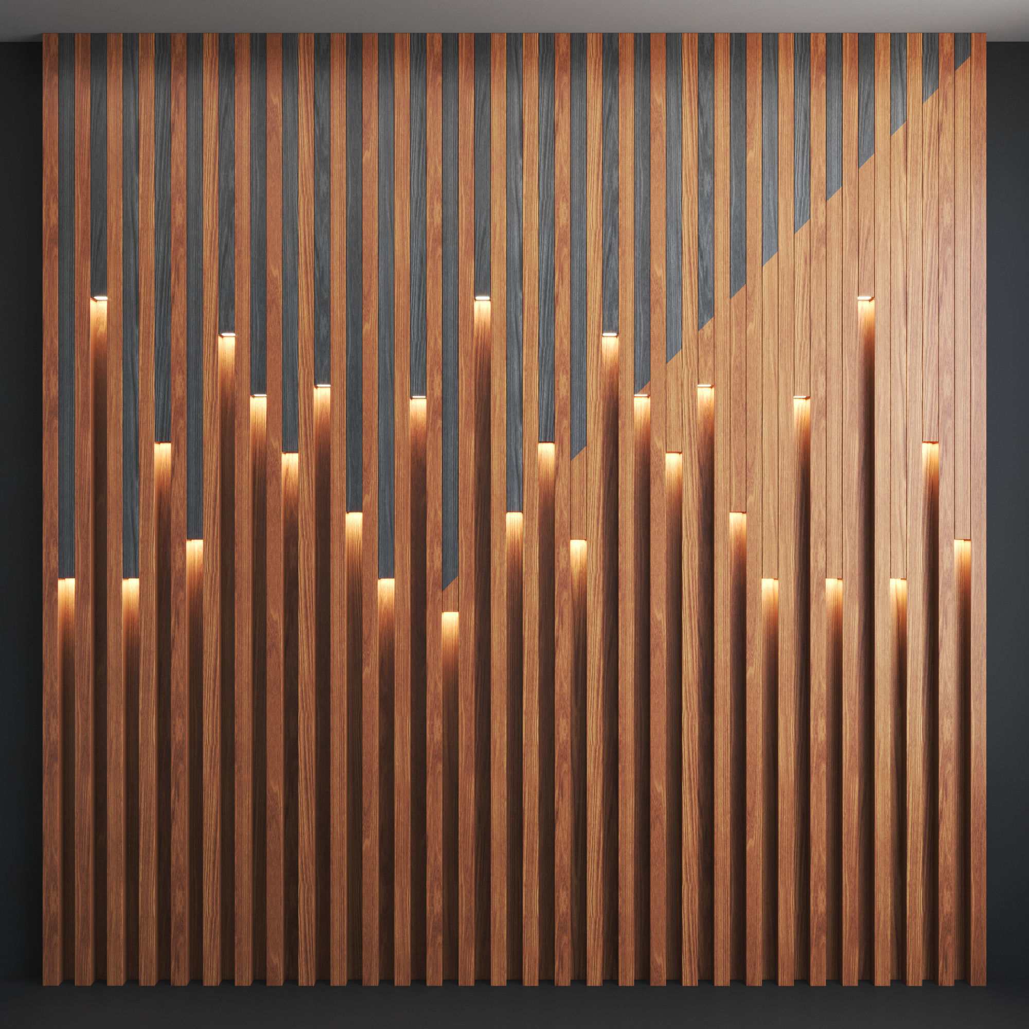 3D FLUTTED WALL PANEL WITH LIGHTING 3D model | CGTrader