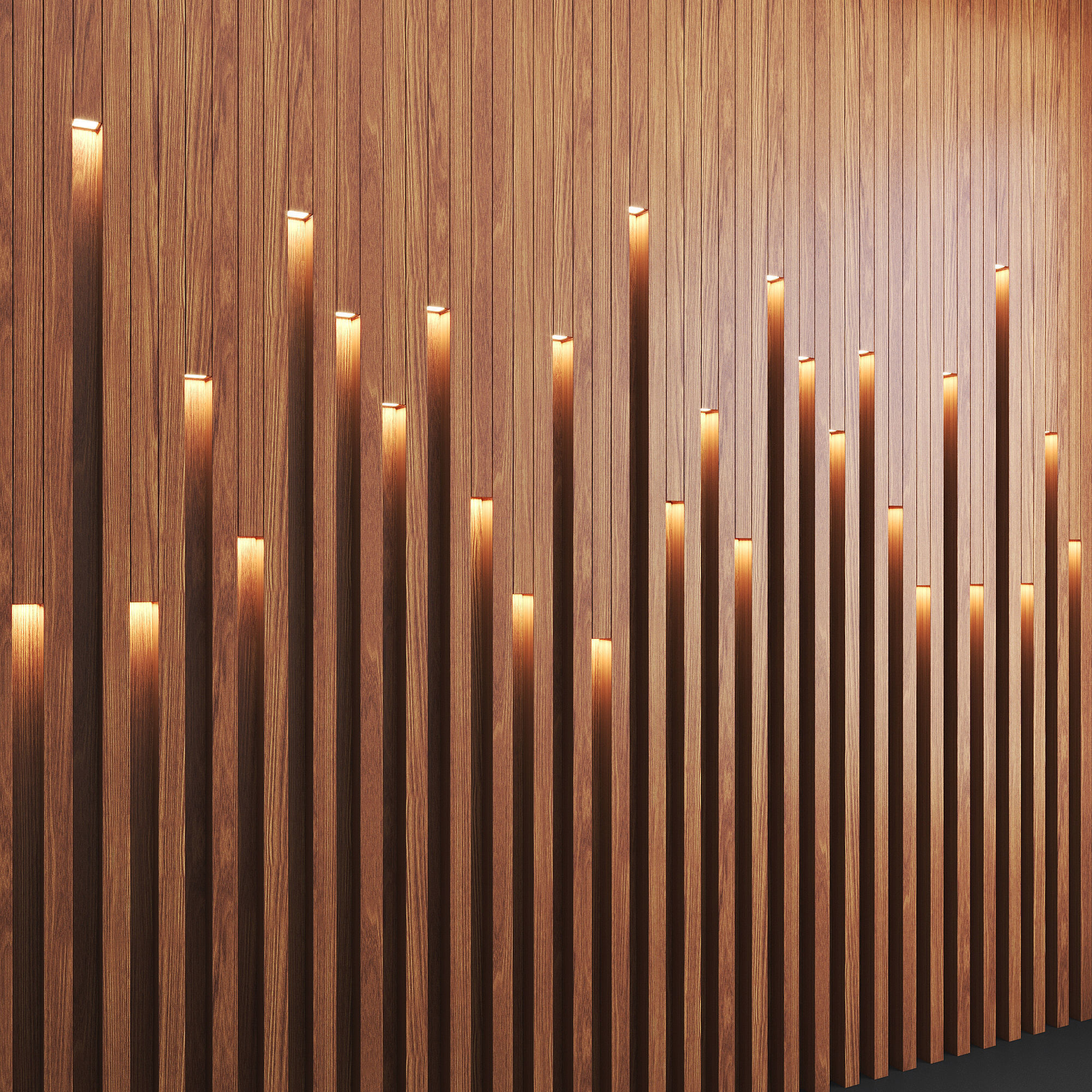 3d Flutted Wall Panel With Lighting 3d Model Cgtrader