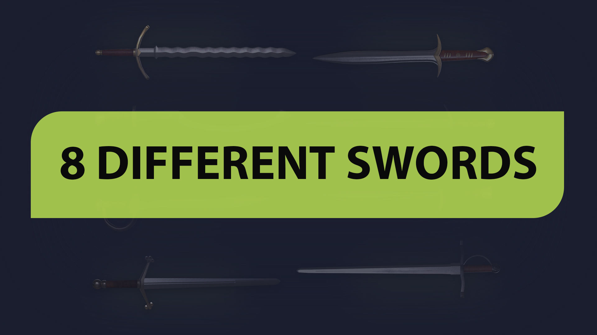 3D model 8 Different types of Swords VR / AR / low-poly | CGTrader