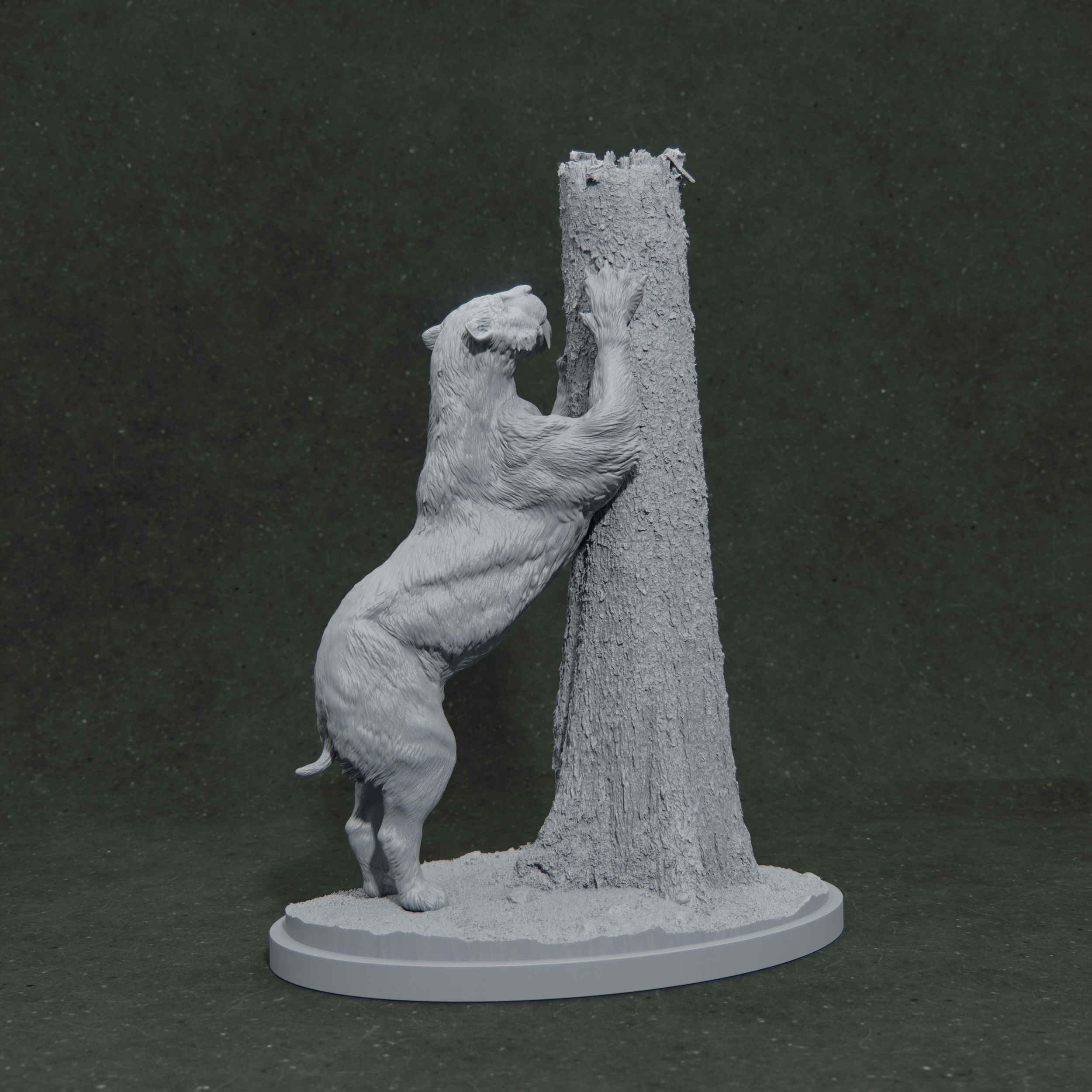 Smilodon Populator sharpening claws 1-35 scale pre-supported 3D model ...