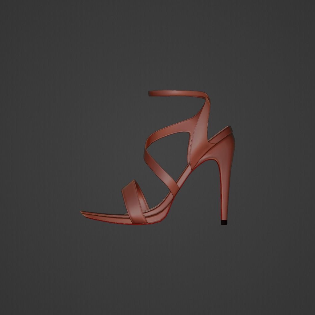 3D High Heels - Strappy Sandal High Heels free VR / AR / low-poly 3D ...