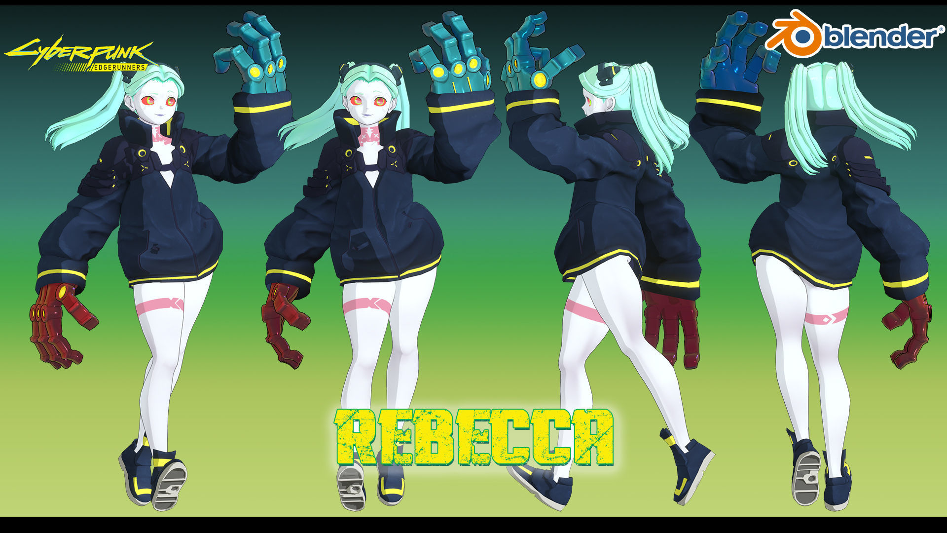 REBECCA CYBERPUNK EDGERUNNER 3D model rigged | CGTrader