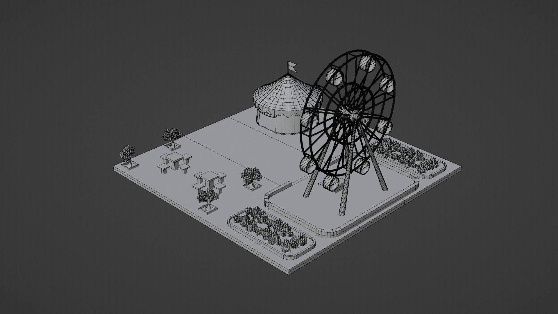 Isometric Ferris Wheel Environment 3D model | CGTrader
