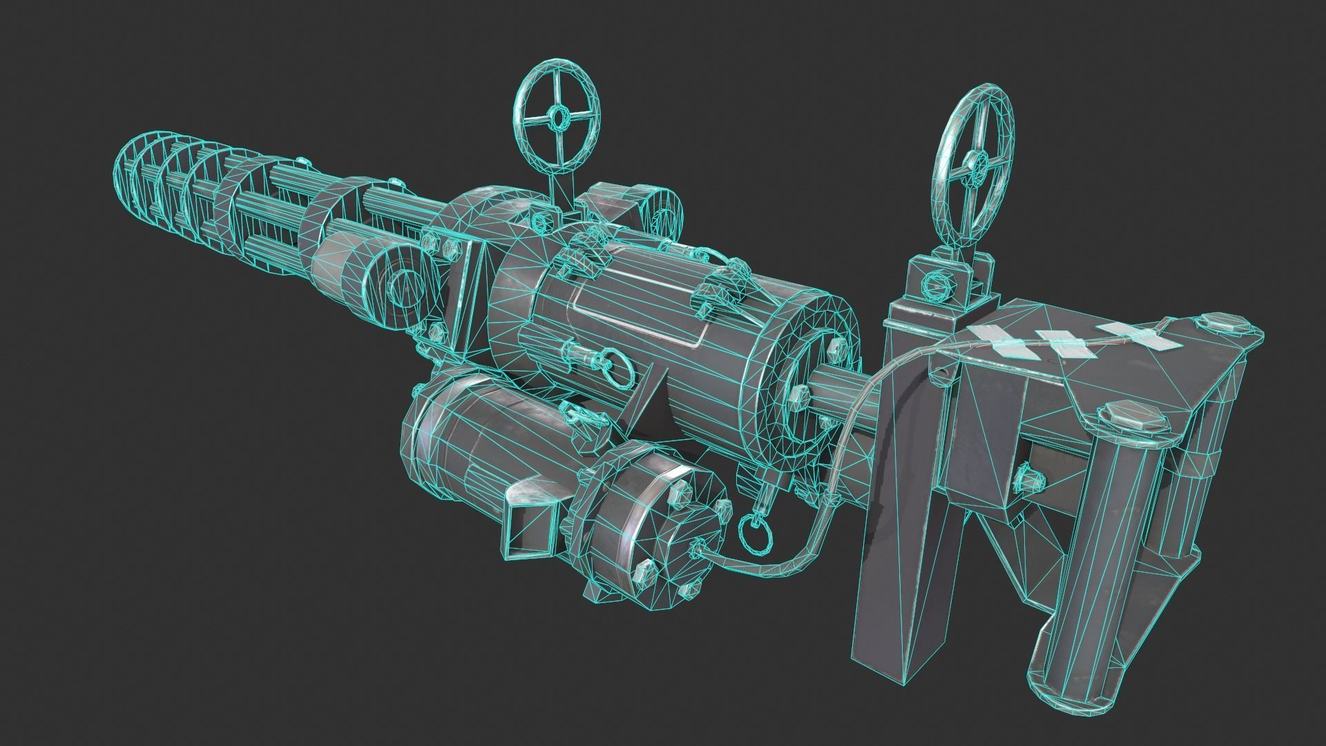 3D model Gatling Gun VR / AR / low-poly | CGTrader