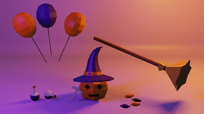 Halloween Game Objects free VR / AR / low-poly 3D model | CGTrader