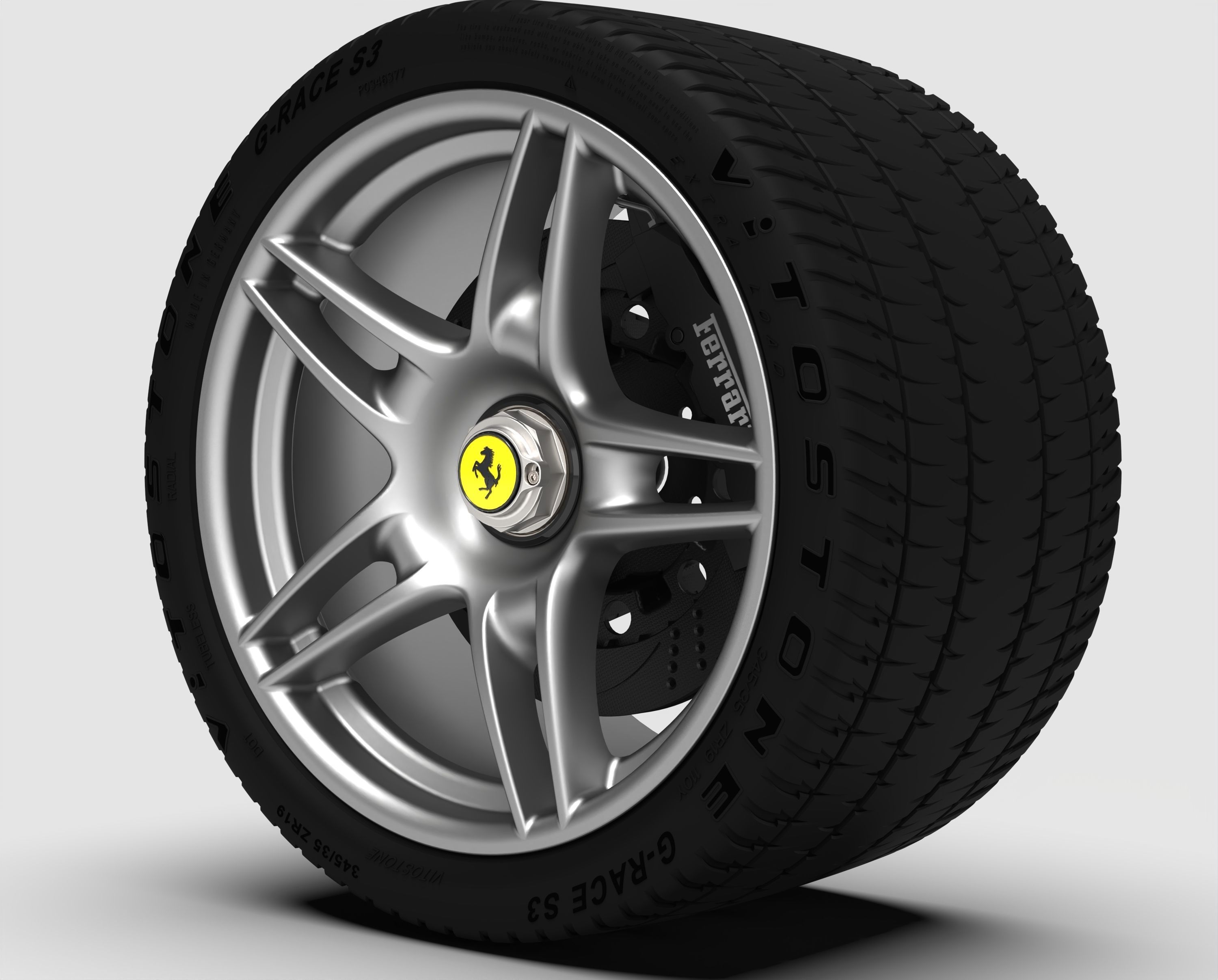 Ferrari Enzo rim wheel Tyre rear 13 x 19 BBS design 3D model | CGTrader