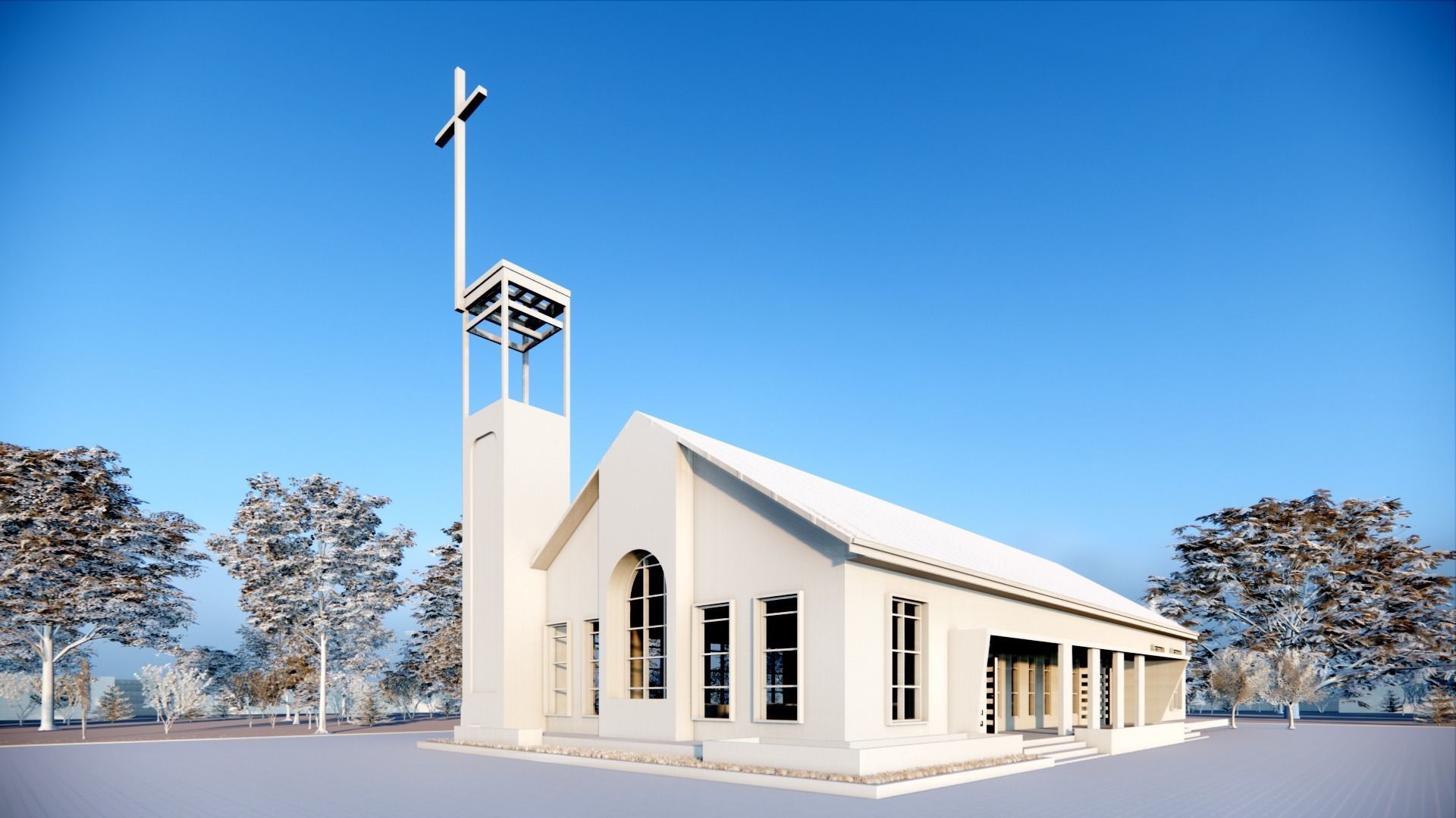 Two Church Design 3D model | CGTrader