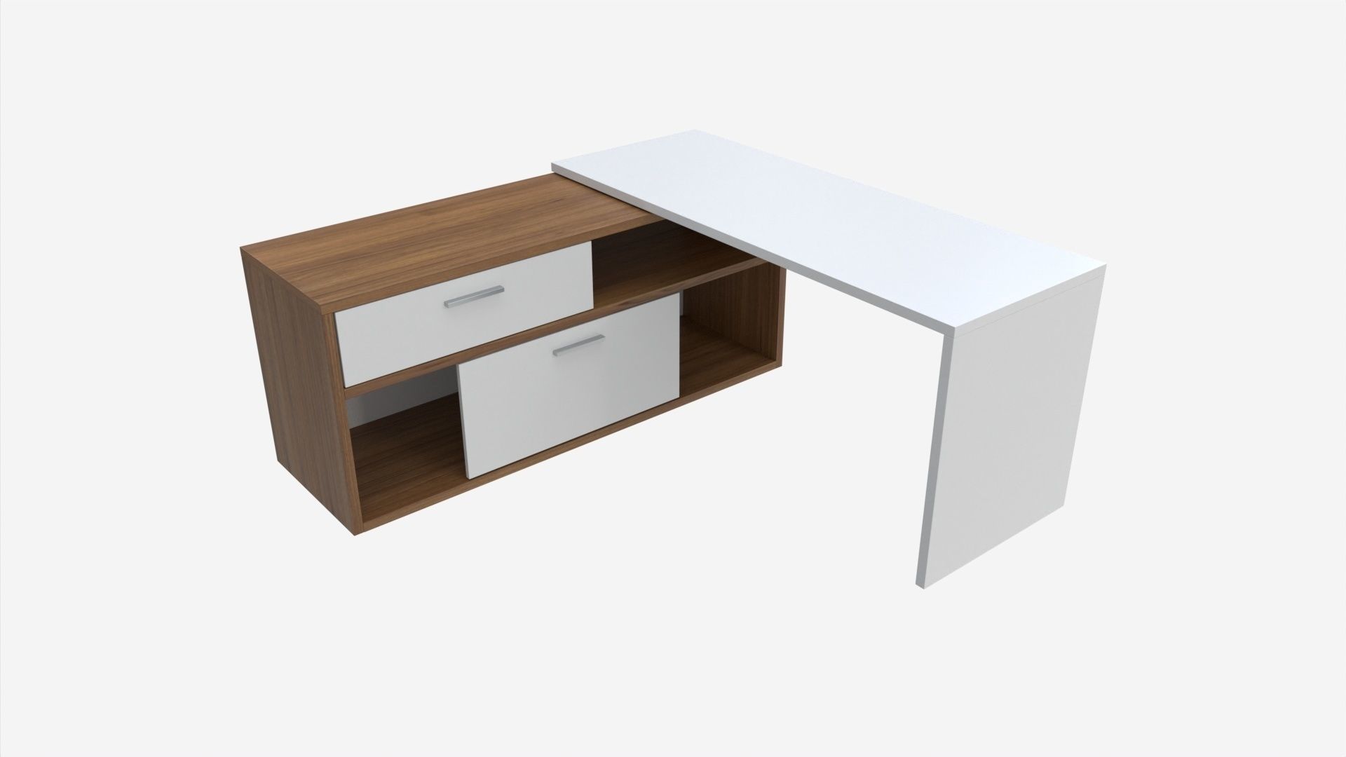 Office Desk L-shape 3D model | CGTrader