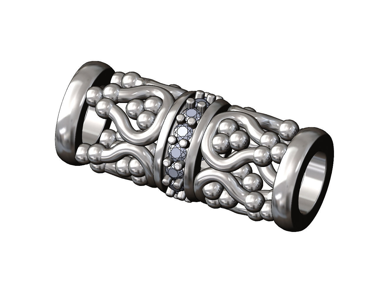 Diamond beaded crown charm and bracelet bead 3D model 3D printable ...