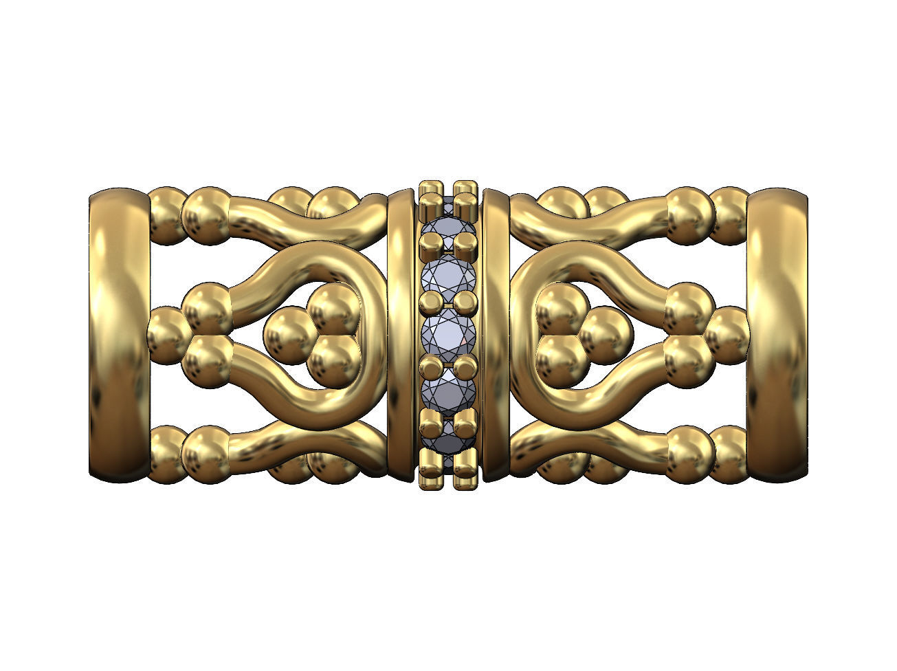 Diamond beaded crown charm and bracelet bead 3D model 3D printable ...