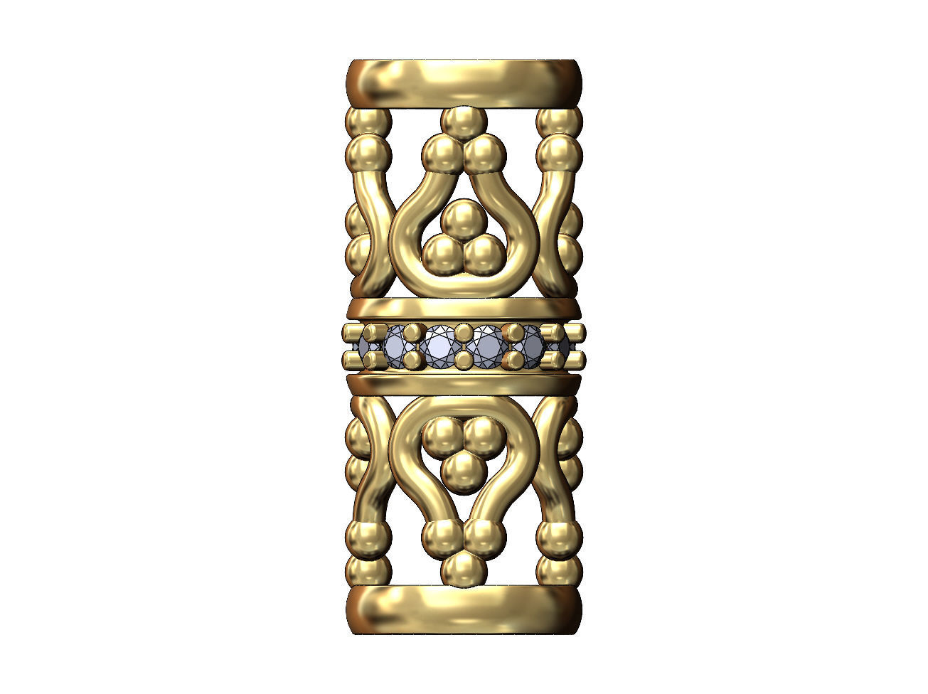 Diamond beaded crown charm and bracelet bead 3D model 3D printable ...
