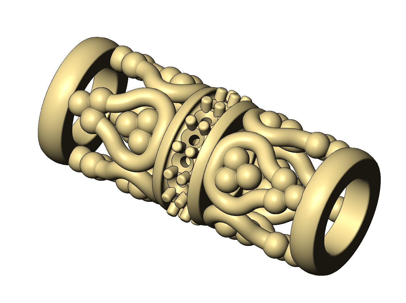 Diamond beaded crown charm and bracelet bead 3D model 3D printable ...