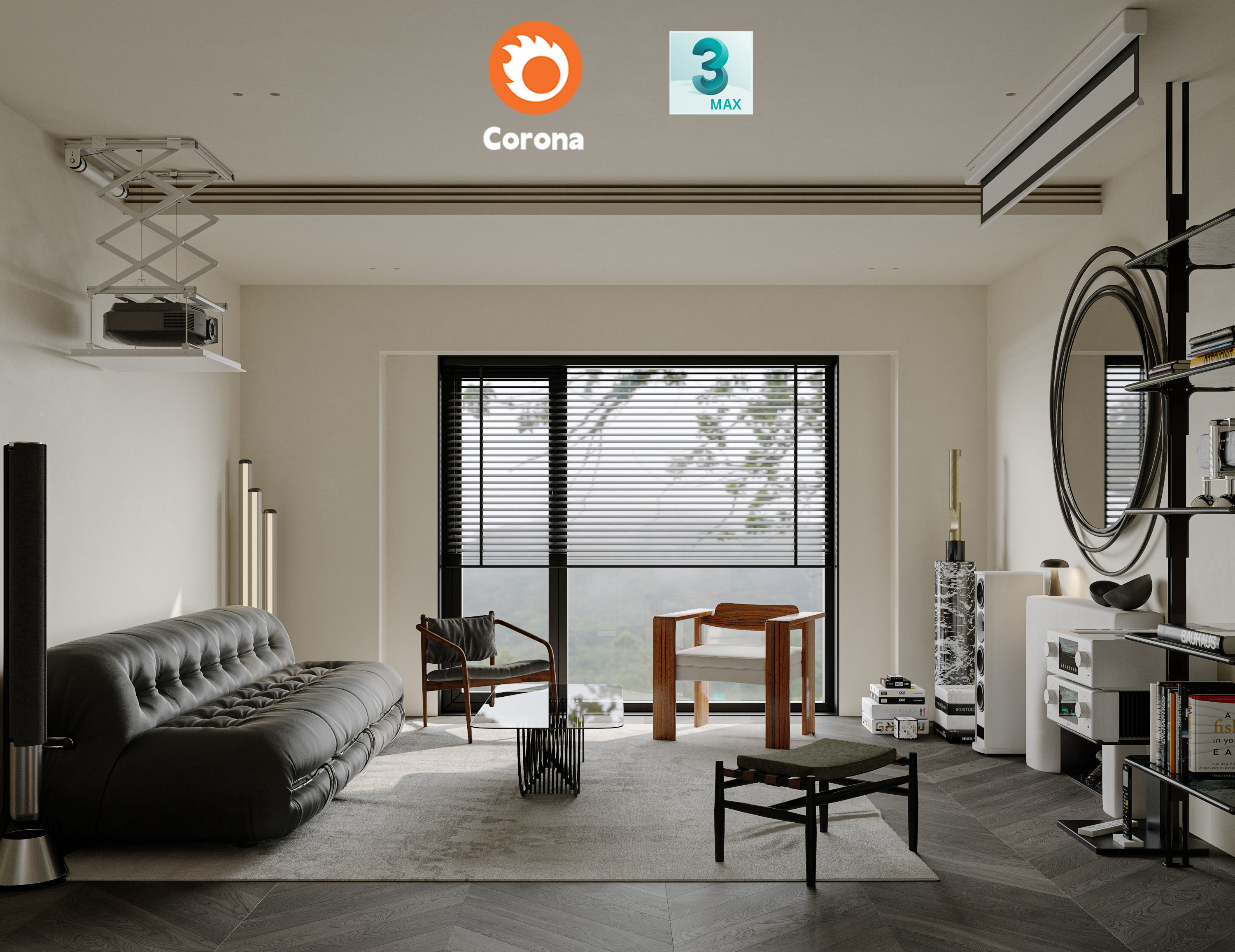 Living Room Interior Scene for 3DMAX and Corona Renderer 3D model ...