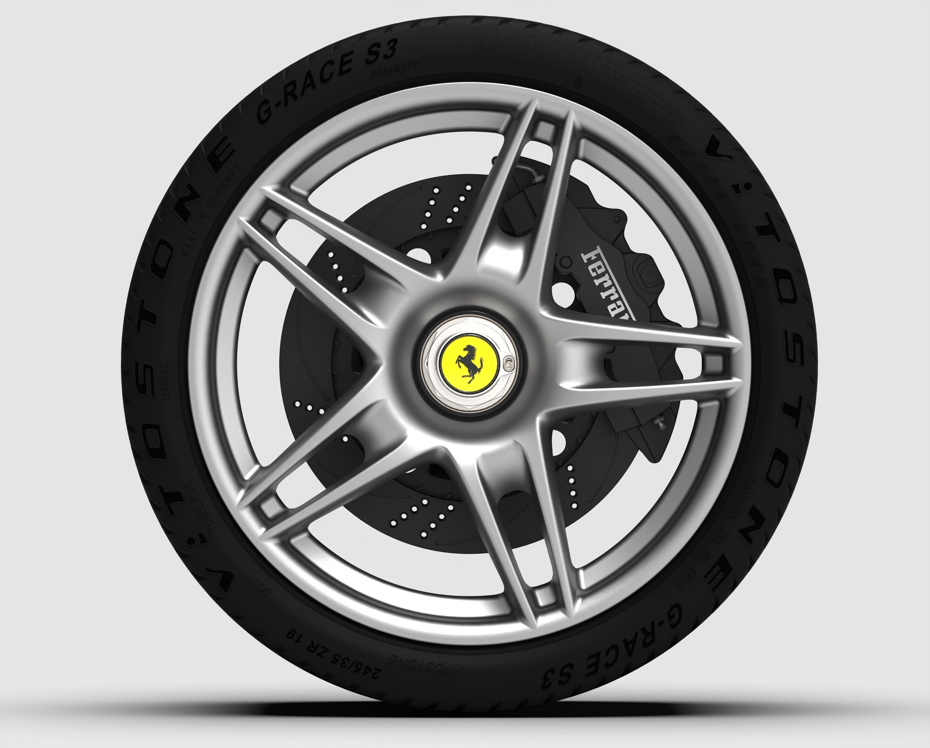 Ferrari Enzo rim wheel Tyre front 9 x 19 BBS design 3D model | CGTrader