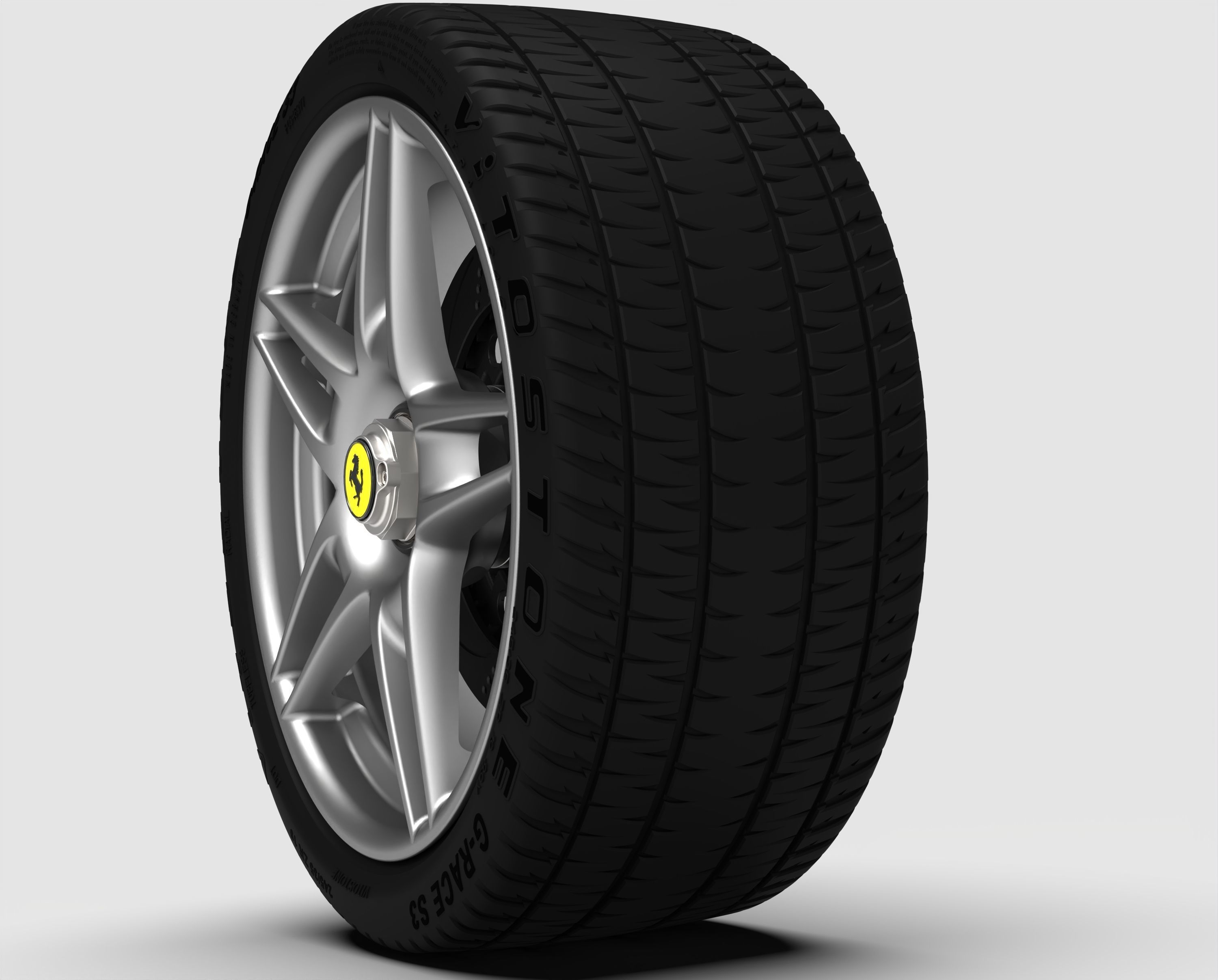 Ferrari Enzo rim wheel Tyre front 9 x 19 BBS design 3D model | CGTrader