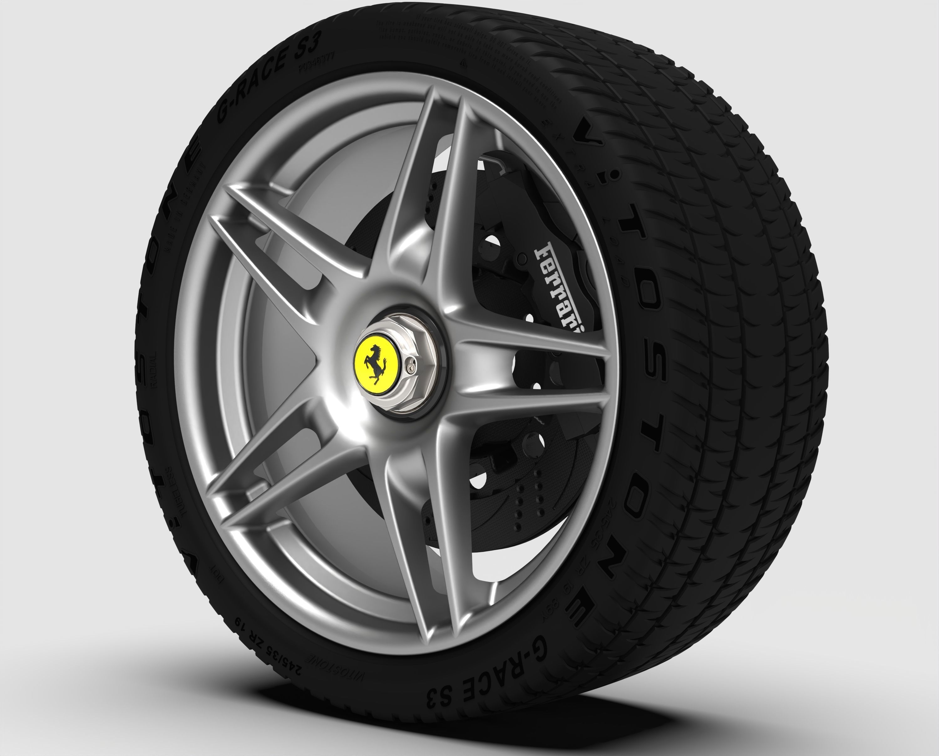 Ferrari Enzo rim wheel Tyre front 9 x 19 BBS design 3D model | CGTrader