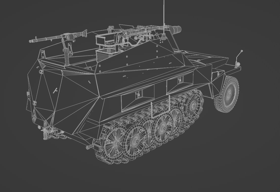 3D model SdKfz 250-8 leichter Schutzenpanzerwagen Fire Support Vehicle ...