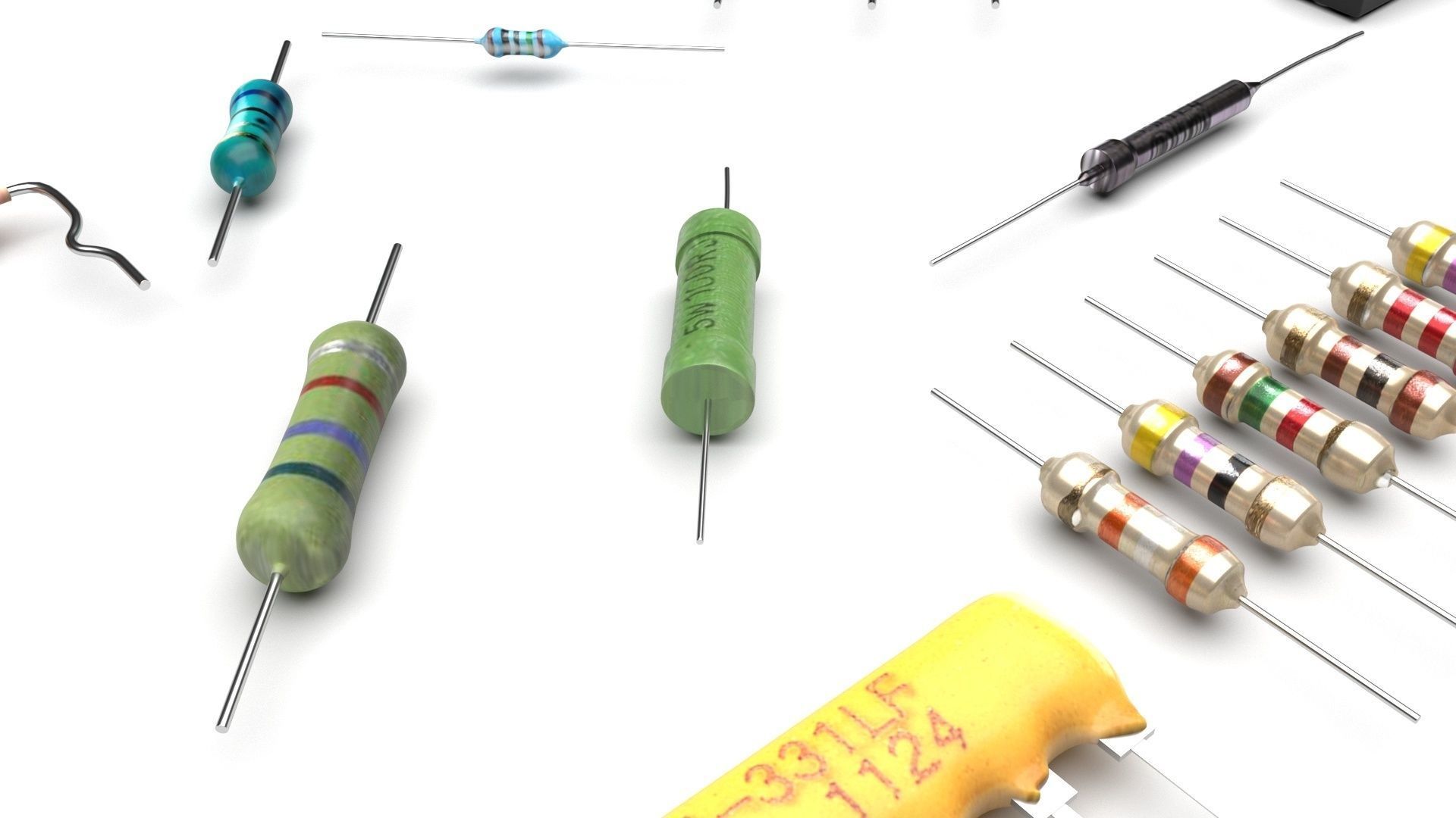 Resistors Set 3D model | CGTrader