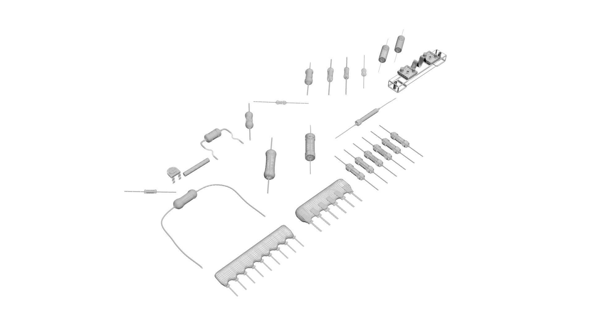 Resistors Set 3D model | CGTrader
