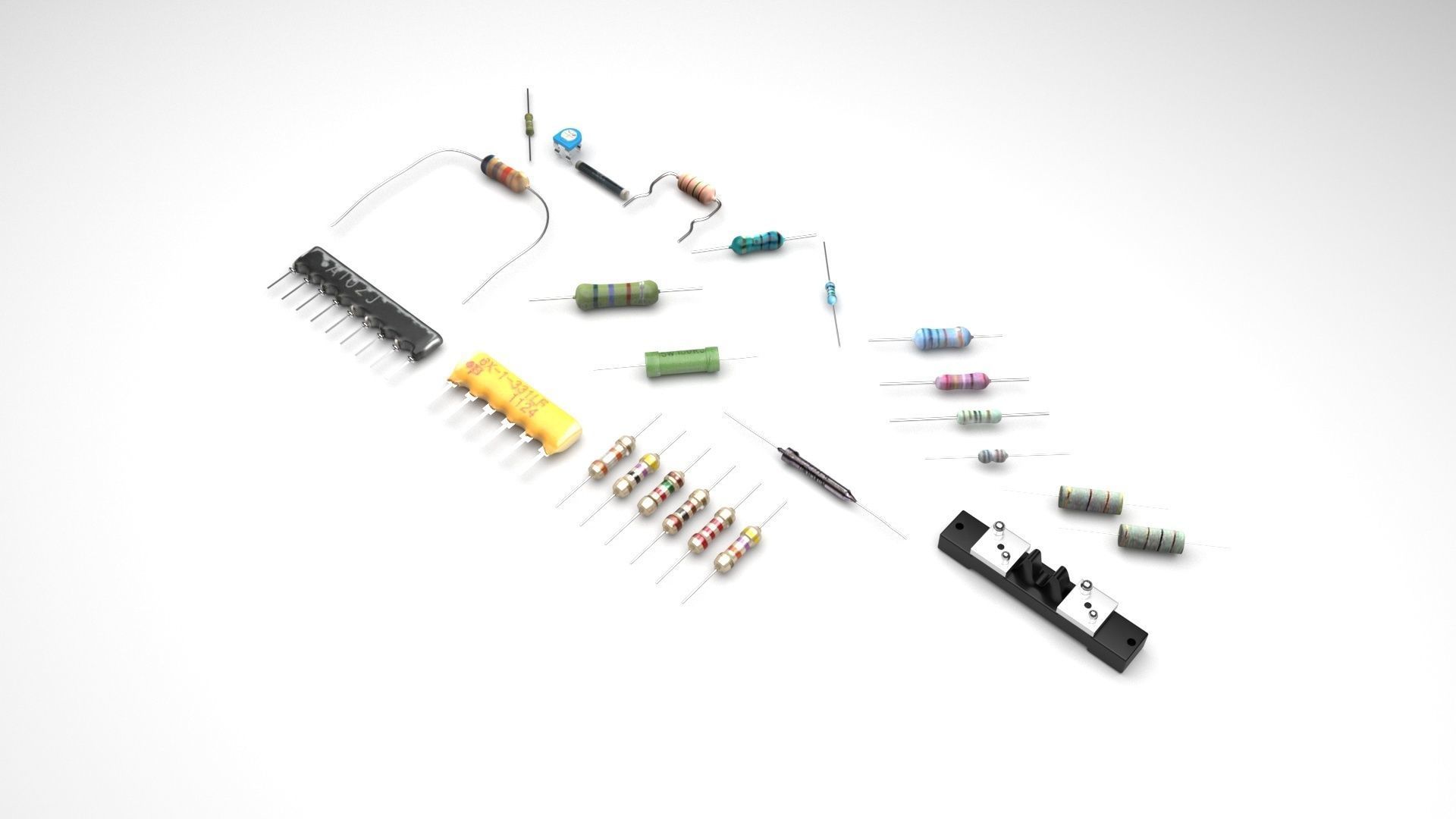 Resistors Set 3D model | CGTrader